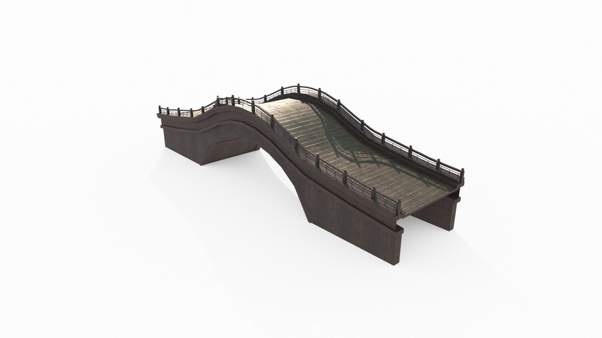 3D Model Asian Ancient Architecture Wood Arch Bridge - TurboSquid 2135782