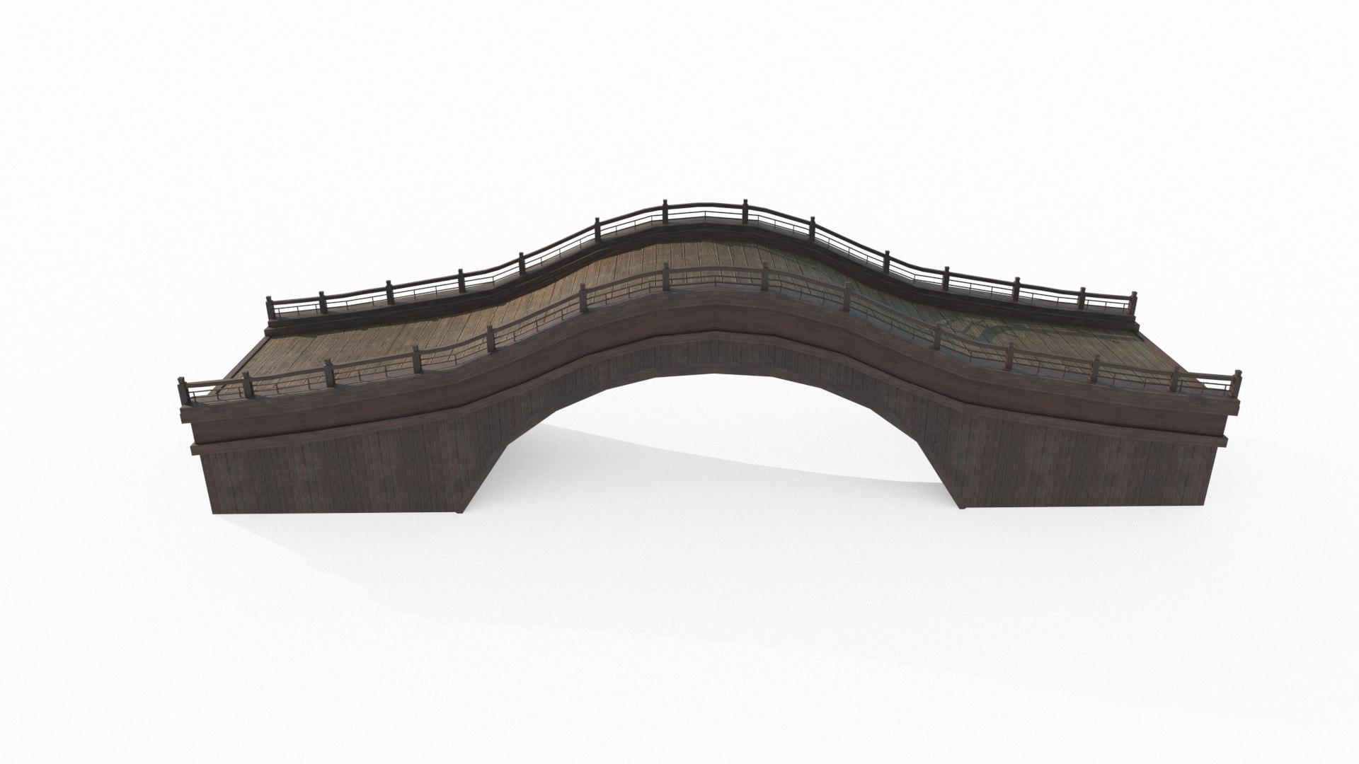 3D Model Asian Ancient Architecture Wood Arch Bridge - TurboSquid 2135782