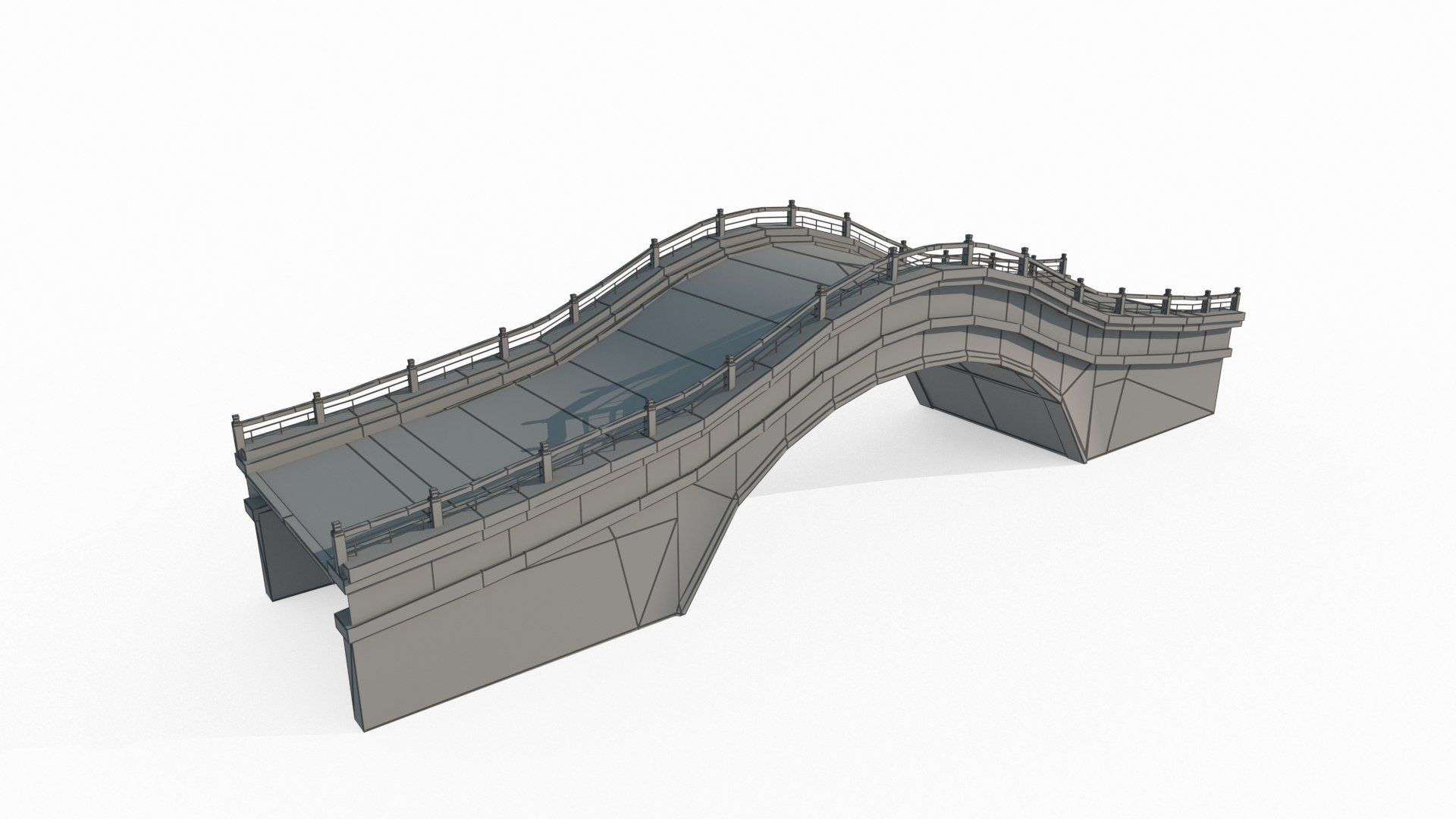3D Model Asian Ancient Architecture Wood Arch Bridge - TurboSquid 2135782