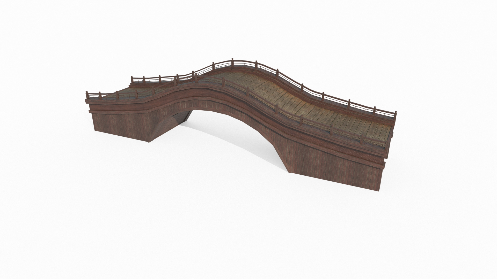 3D Model Asian Ancient Architecture Wood Arch Bridge - TurboSquid 2135782
