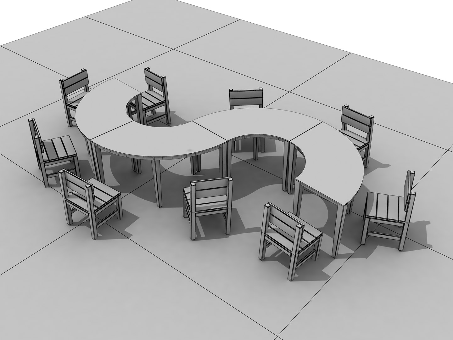 3D Model S O Wood Table - TurboSquid 1586782