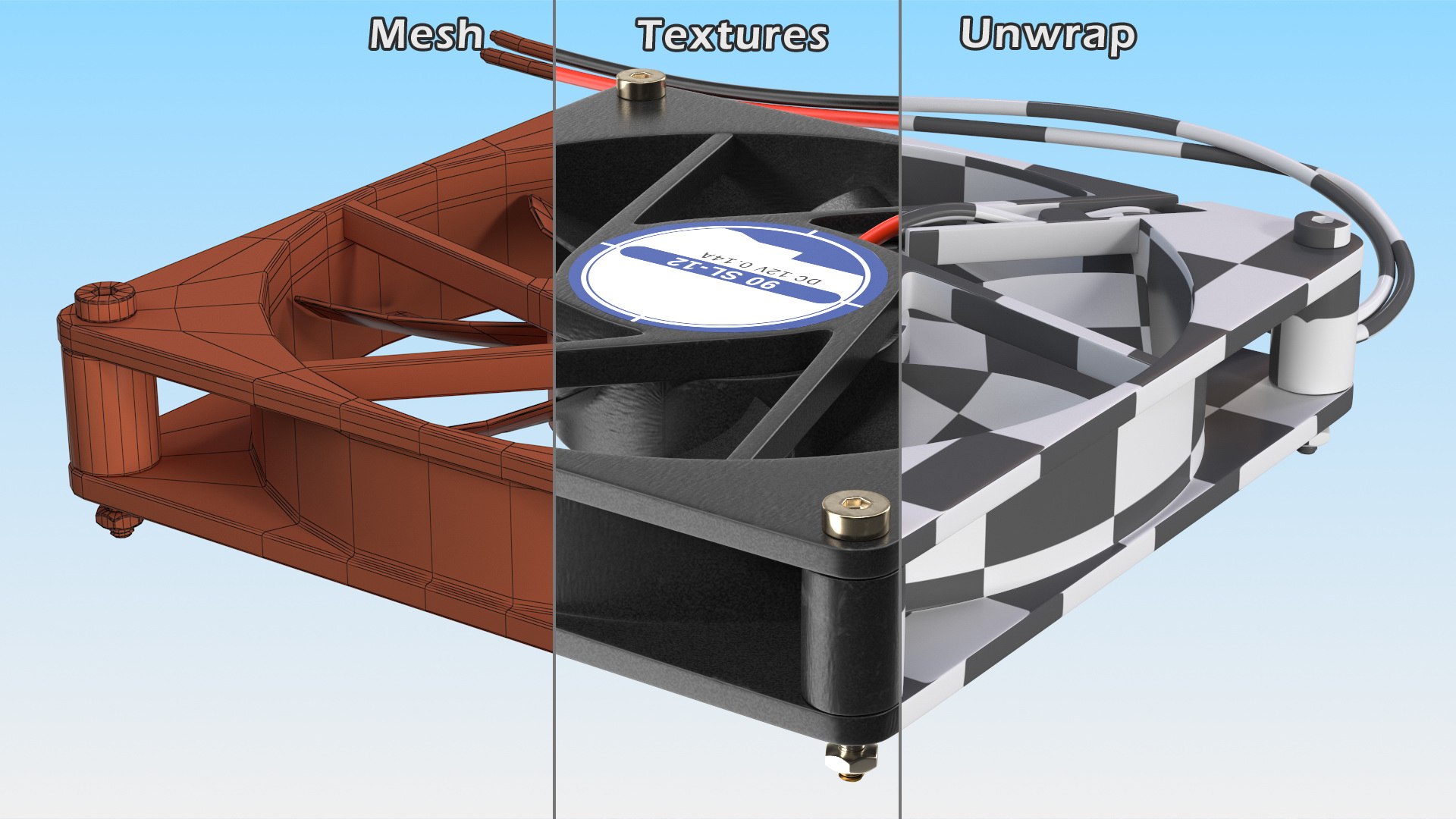 3D DC 12V 90mm Case Fan Model - TurboSquid 1848610