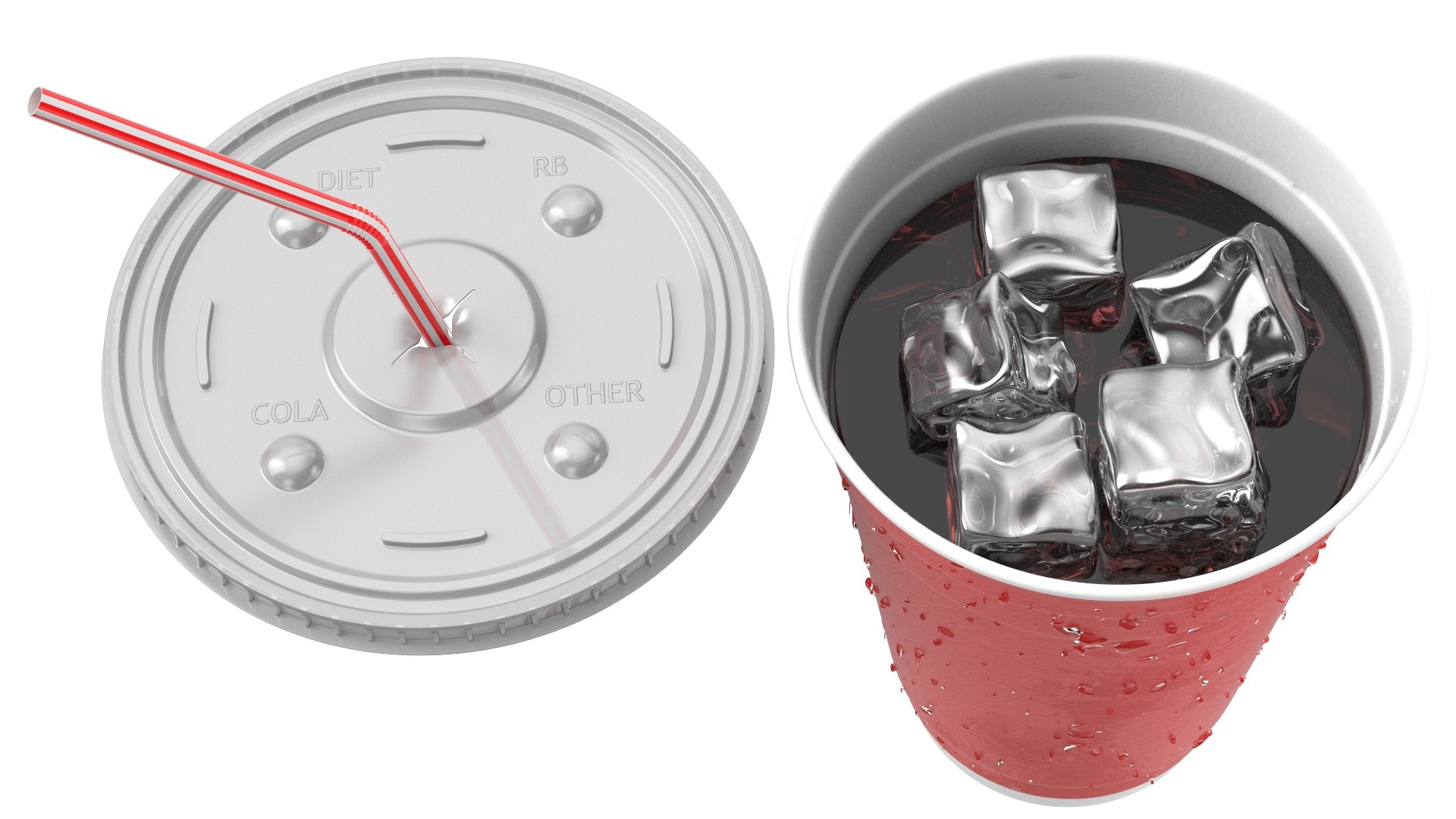 Three Soda Cups 3D Model - TurboSquid 1952614