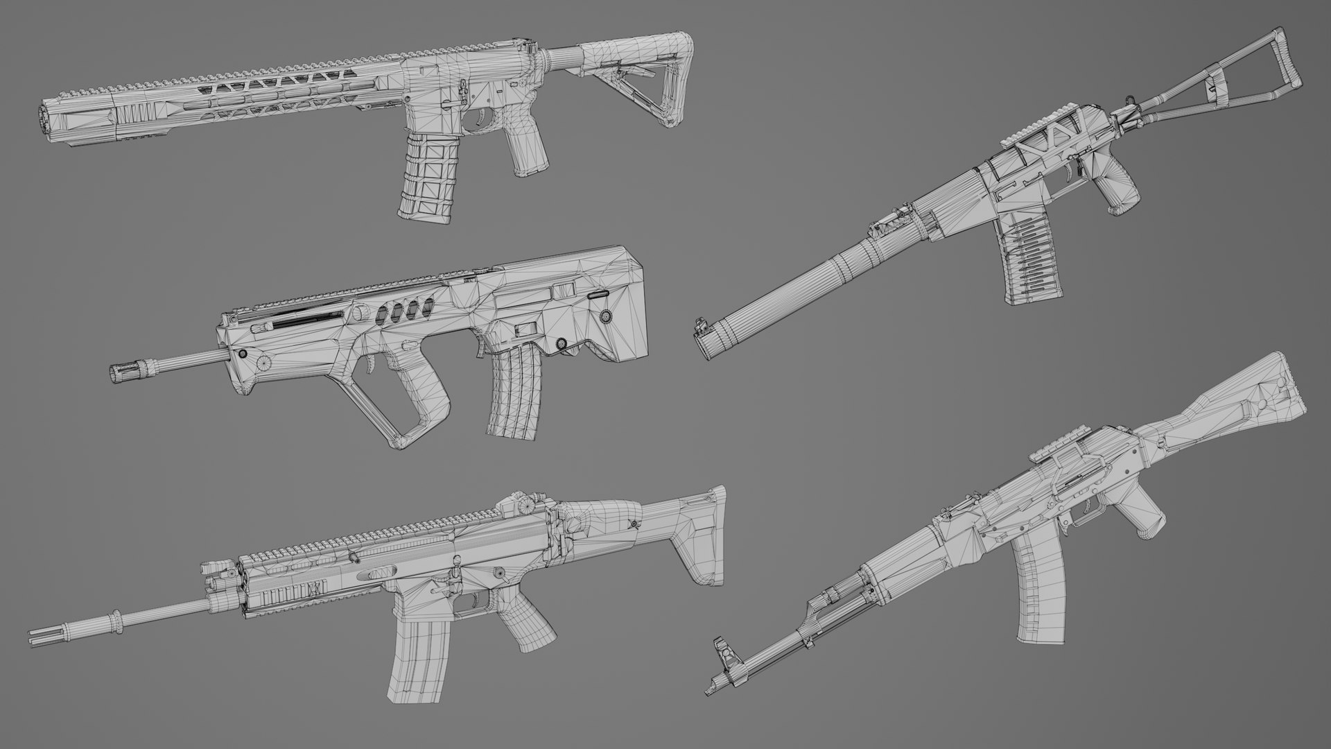 Assault Rifle Customizable Weapon Pack UE - Blender 3D Model - TurboSquid 2356540