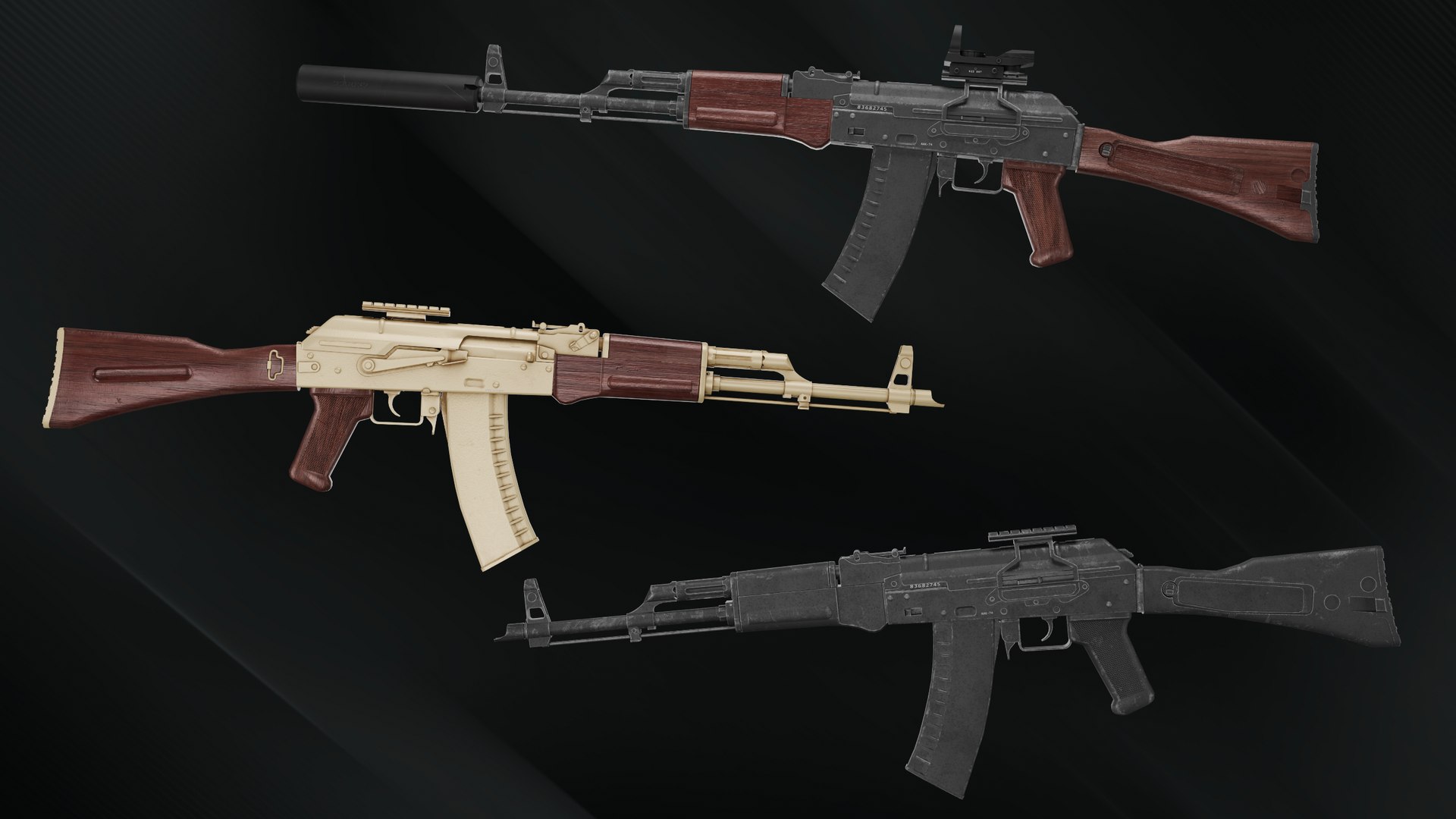 Assault Rifle Customizable Weapon Pack UE - Blender 3D Model - TurboSquid 2356540