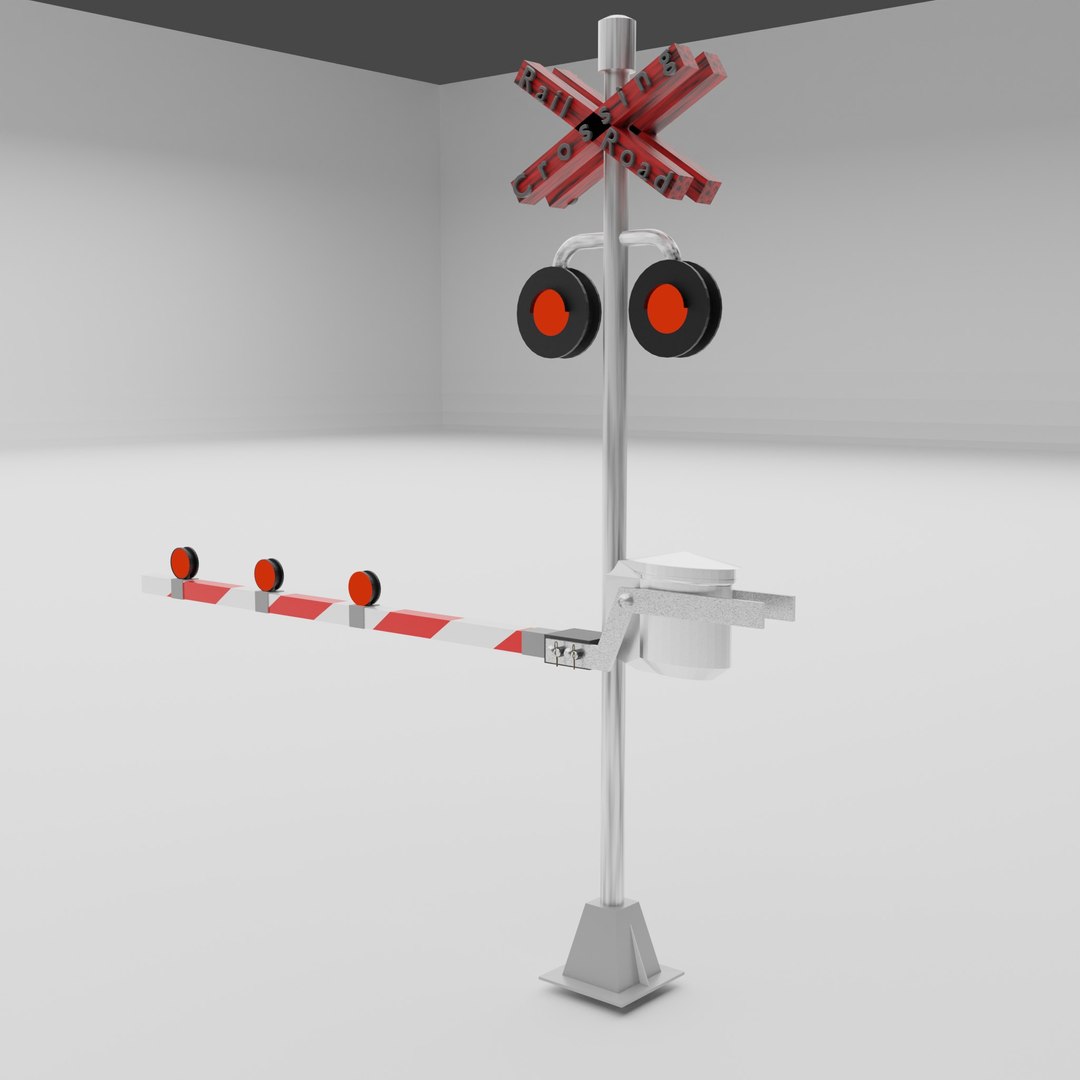 3D Barriere Arret Voiture Passage Train - TurboSquid 2065539