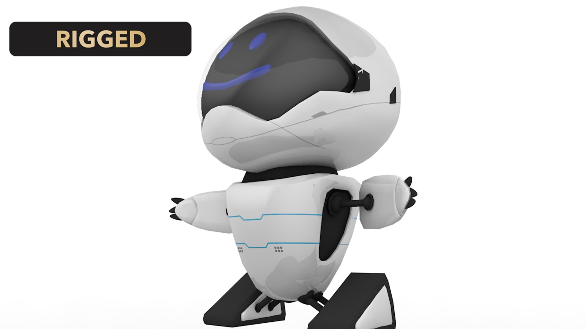 3D Model Cartoon Rigged Robot - TurboSquid 1320152