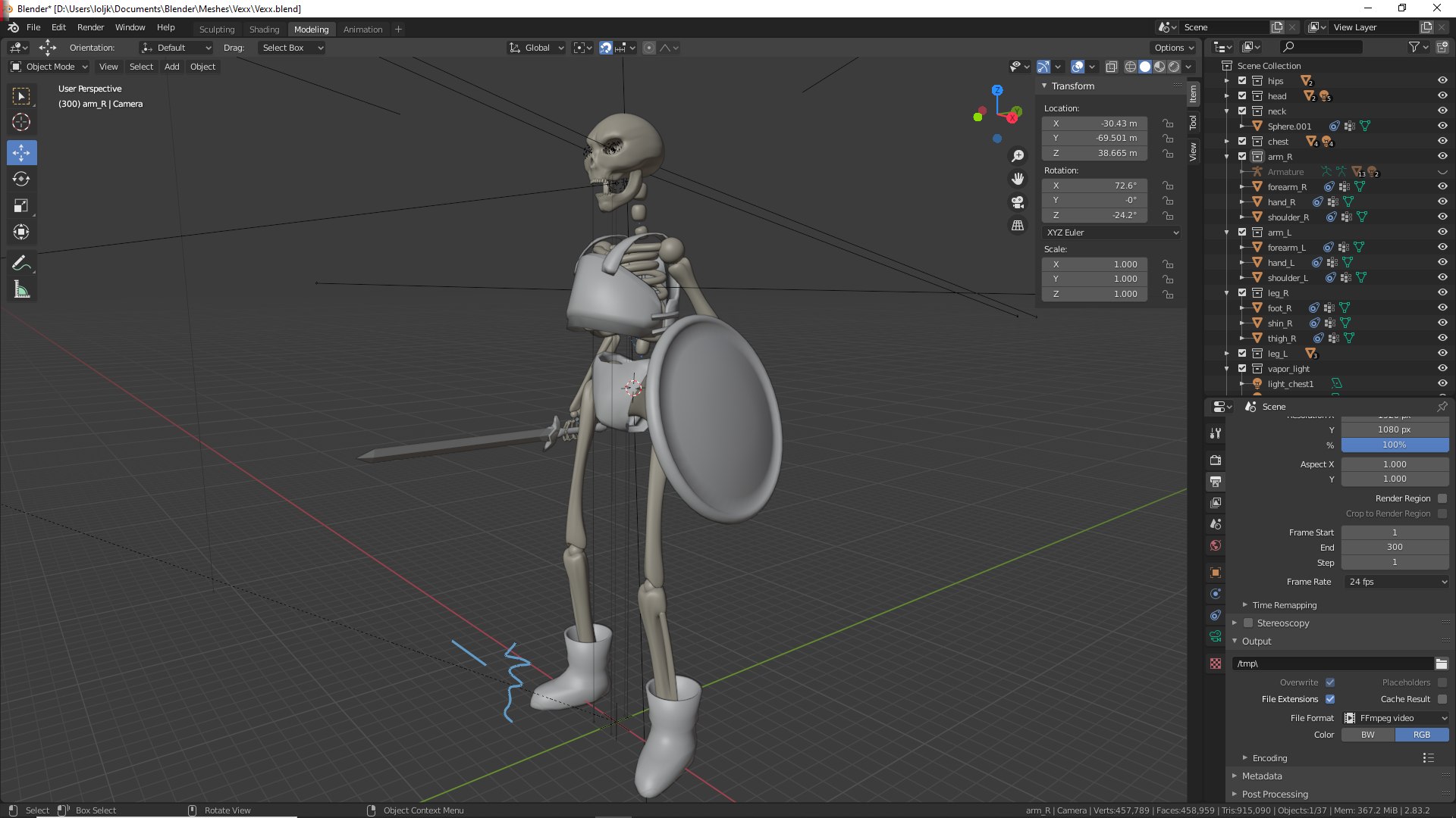 3D model rigged skeleton warrior - TurboSquid 1661915