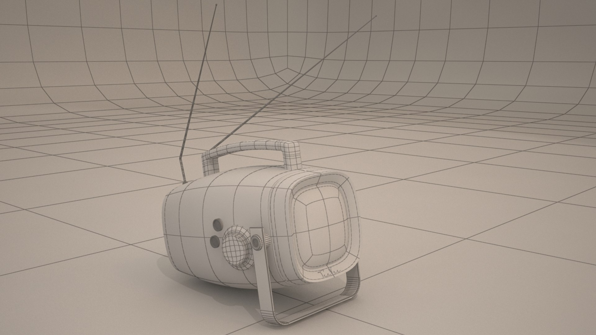 3d Model Portable Tv