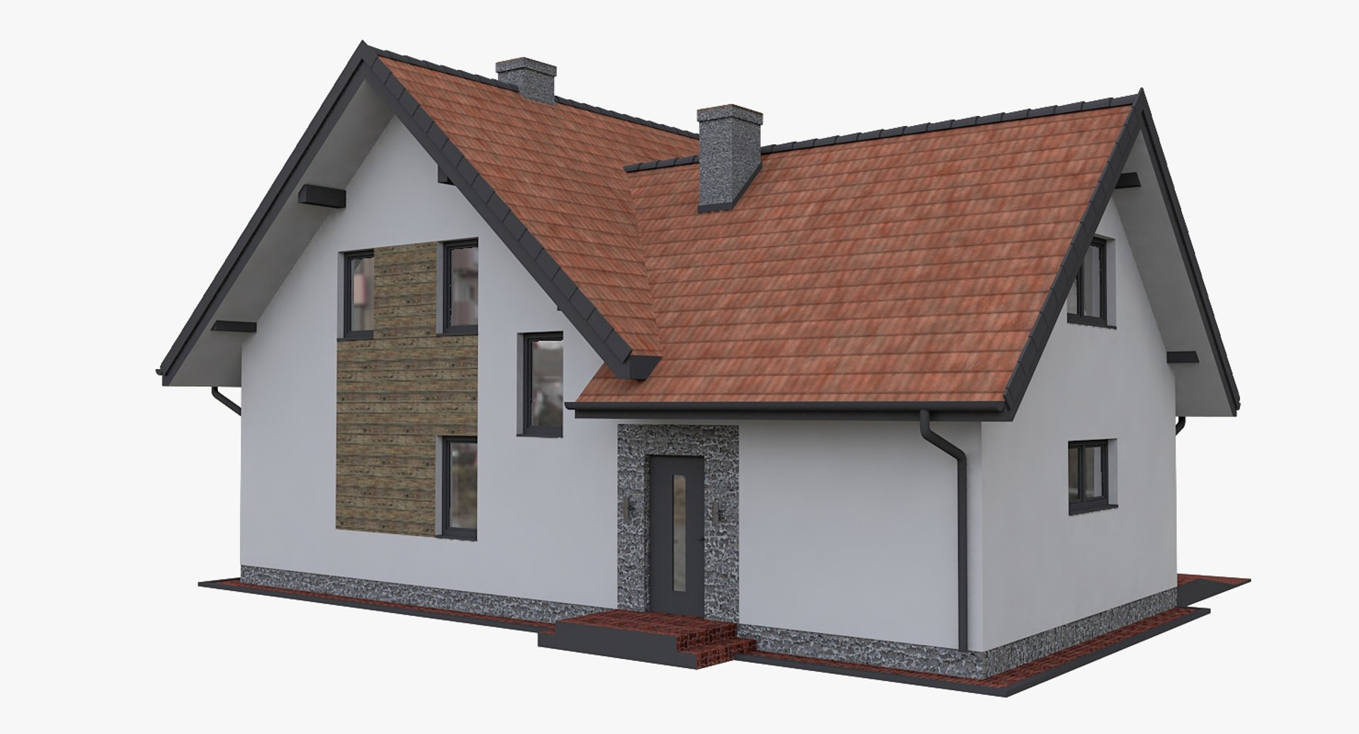 3D Model European Modern House - TurboSquid 1441361