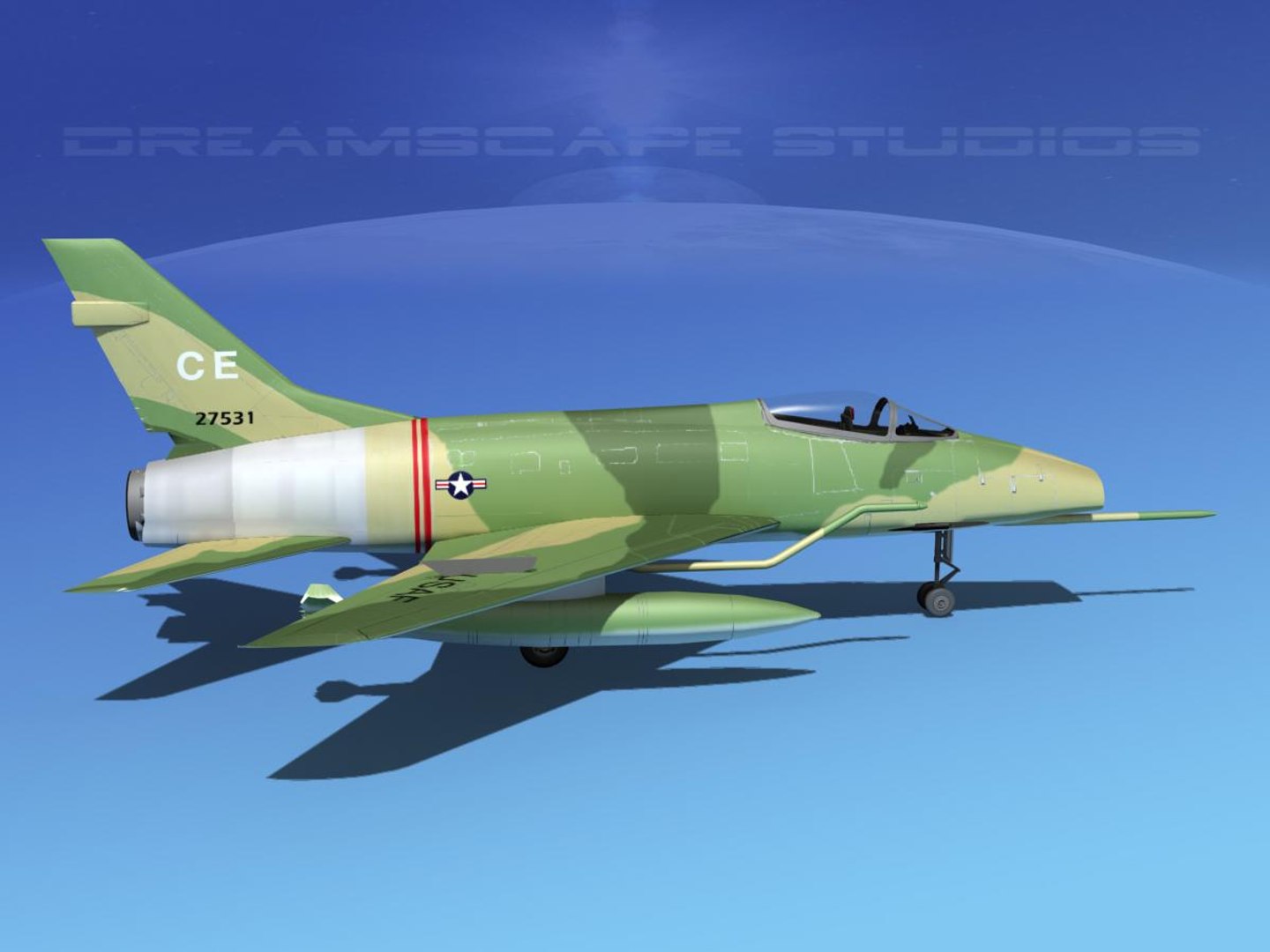 3d Model Super Sabre North American