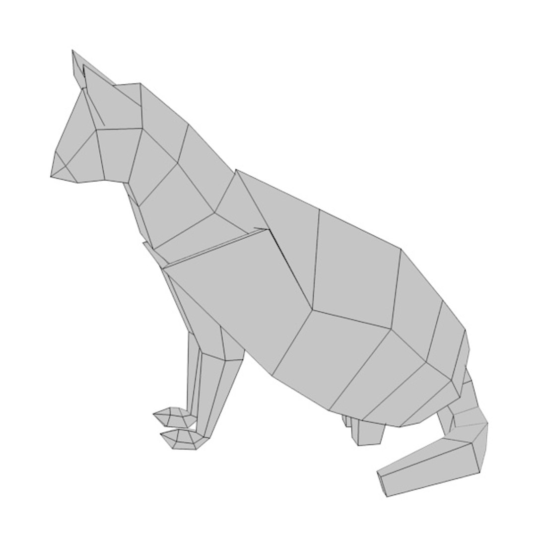 Paper Cat 3d Obj