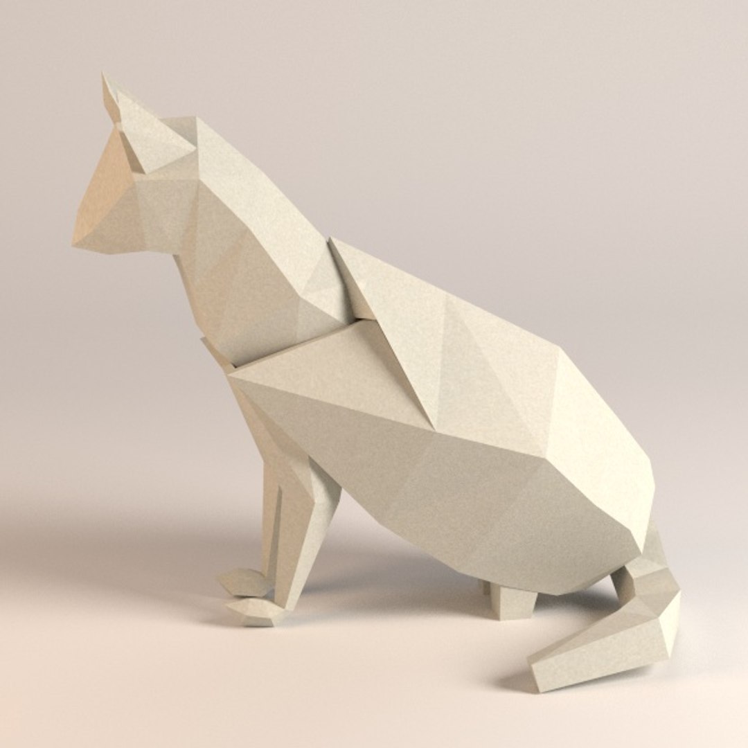 Paper Cat 3d Obj