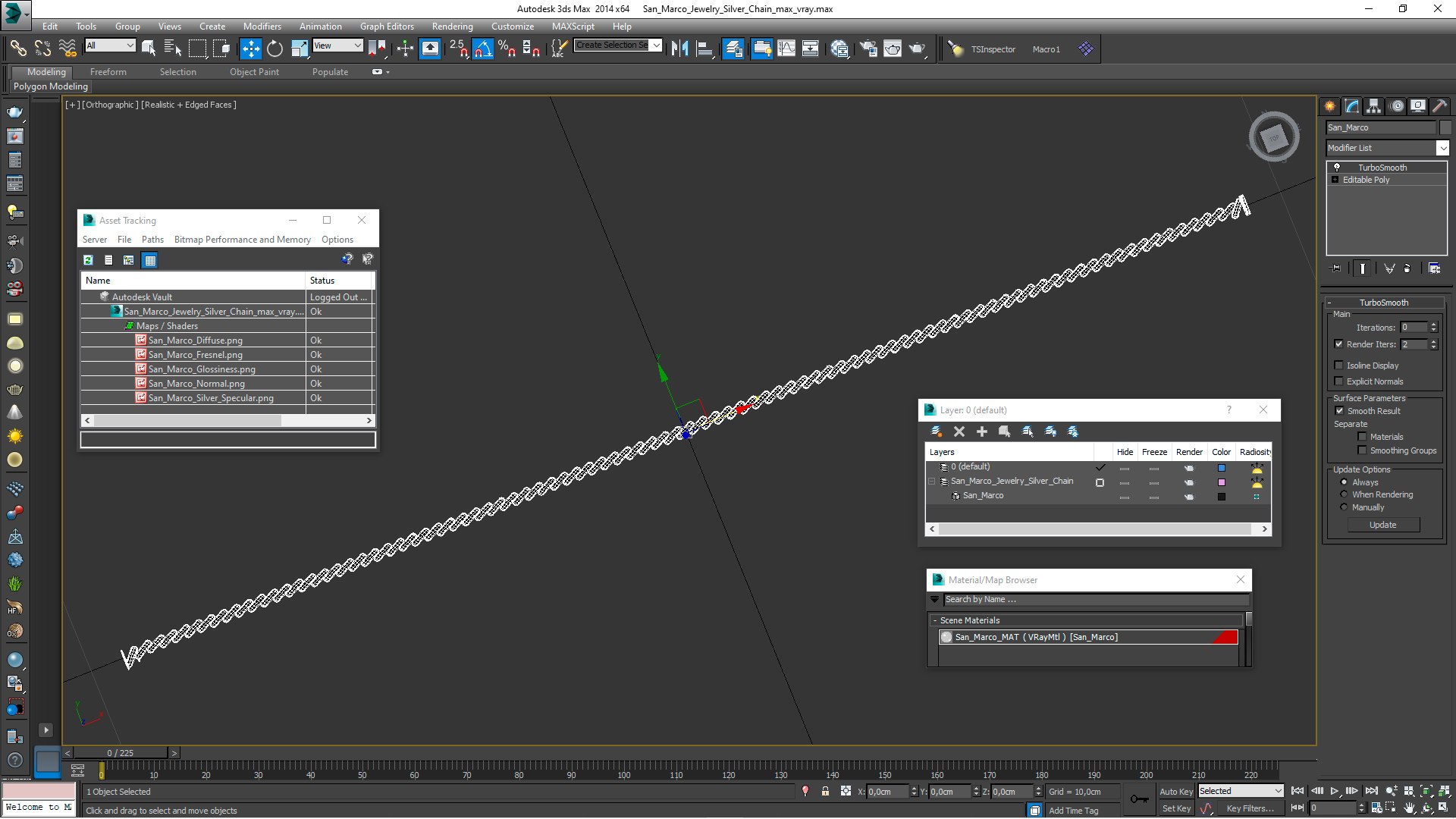 3D San Marco Jewelry Silver Chain Model - TurboSquid 2243957