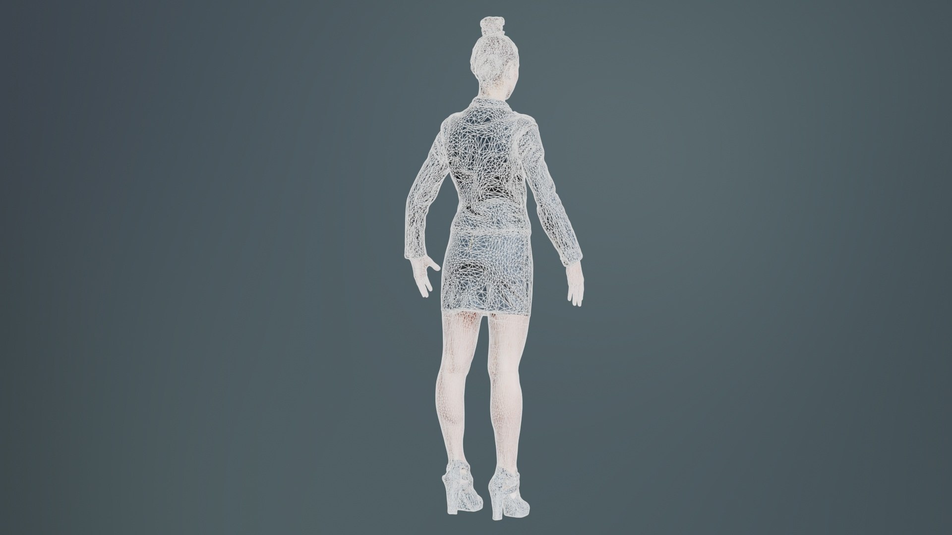 3D Standard Pose Woman In Leather Remastered Model - TurboSquid 2365276