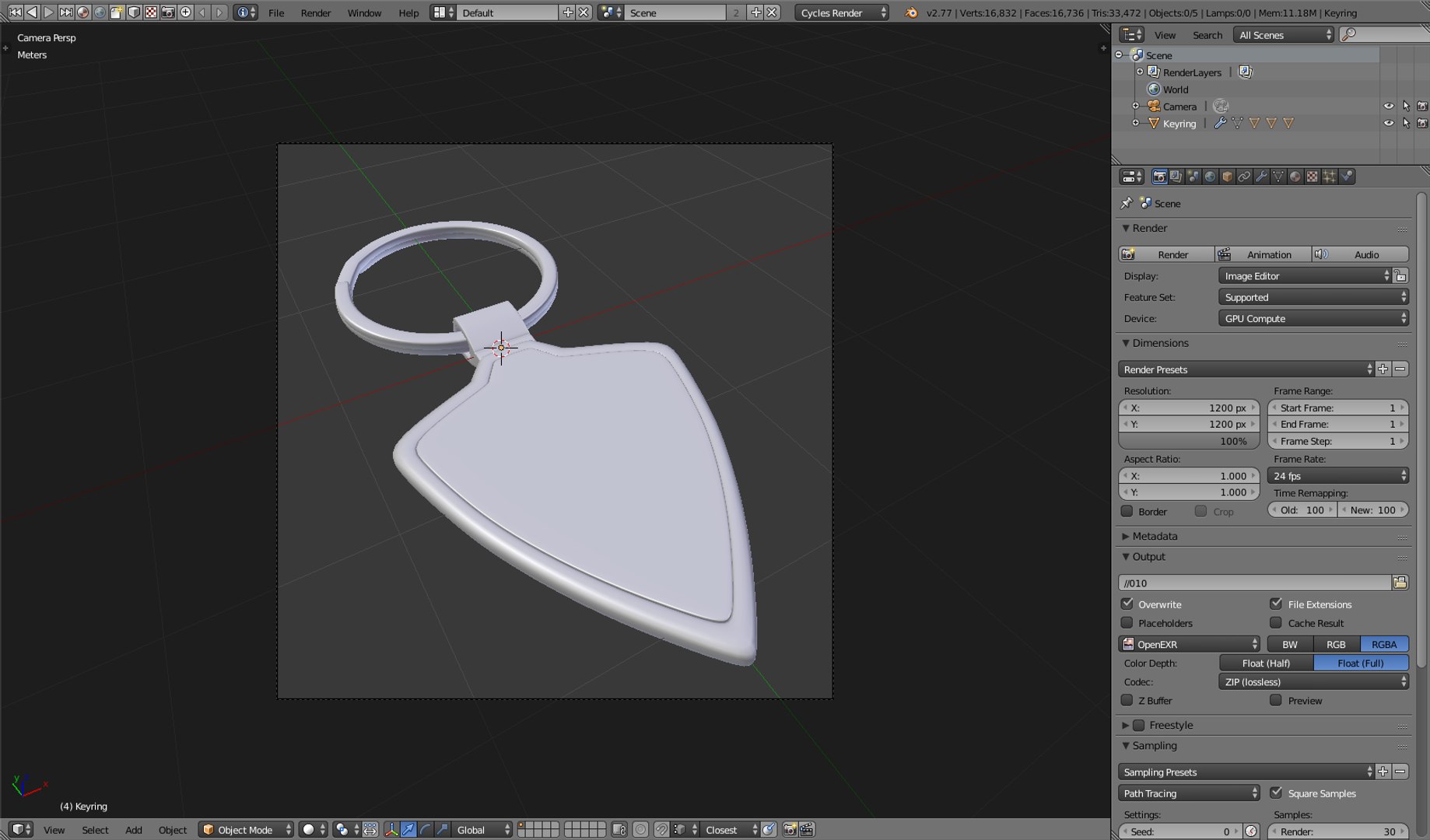 Keyring Ring Keys 3d Model