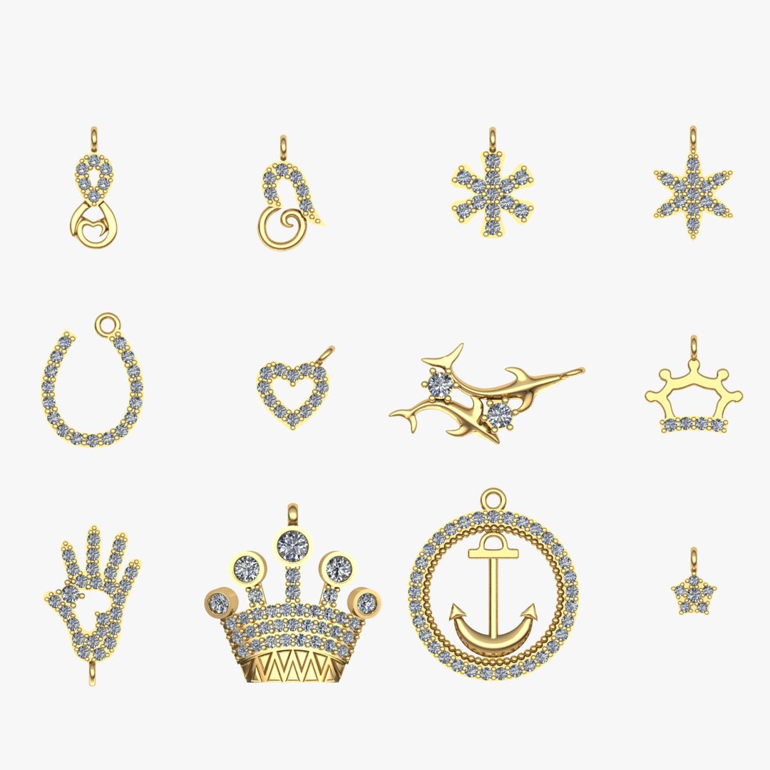 3D Little Pendants Collection Model - TurboSquid 1845878