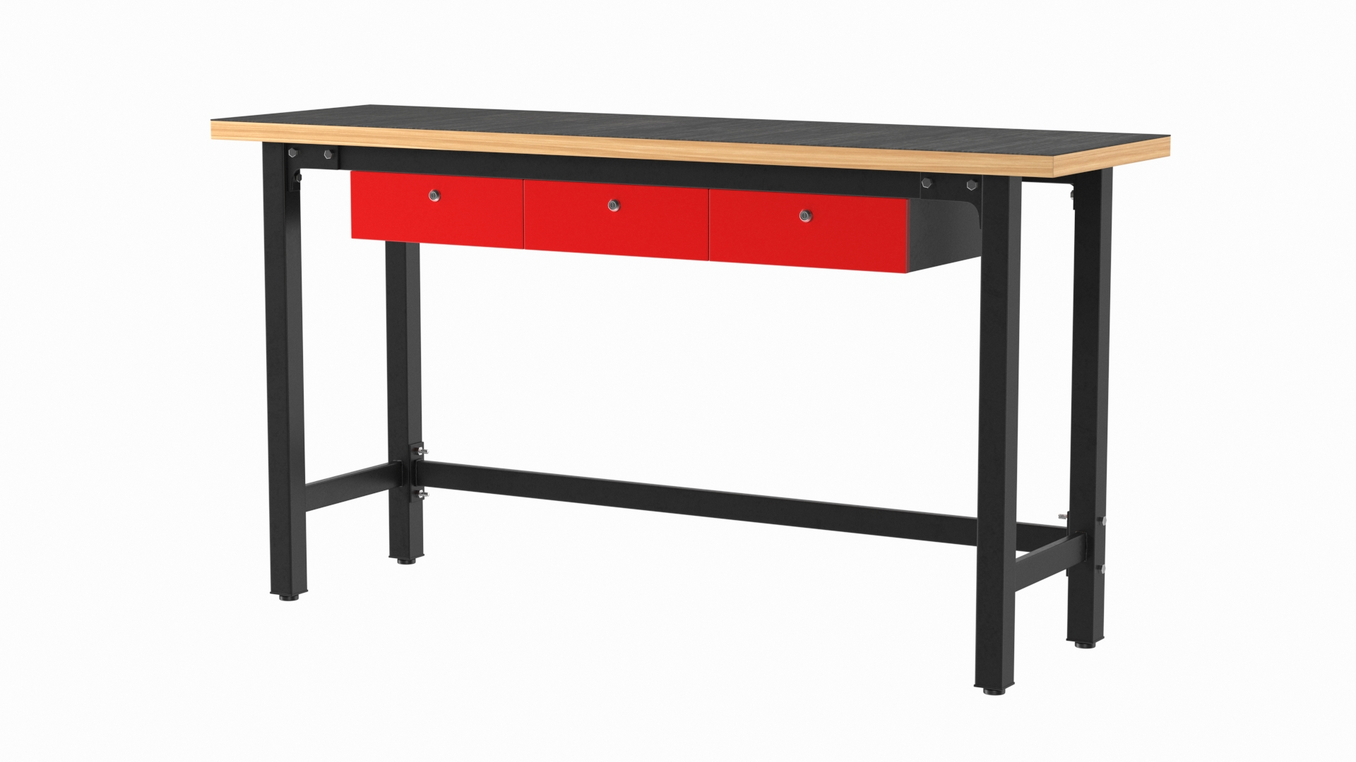 Red Wood Work Garage Bench 3D - TurboSquid 2093429
