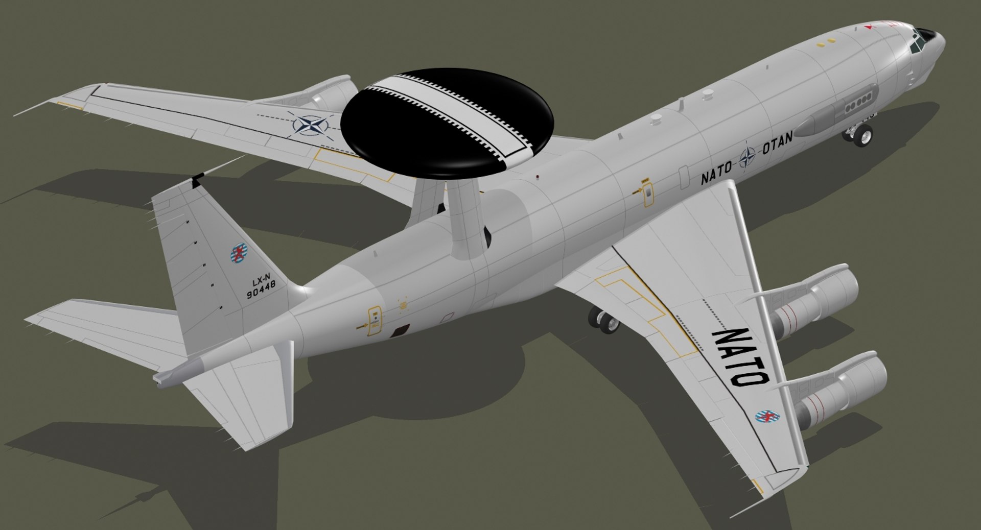 3D E-3a Sentry Nato E-3 Model - TurboSquid 1421262