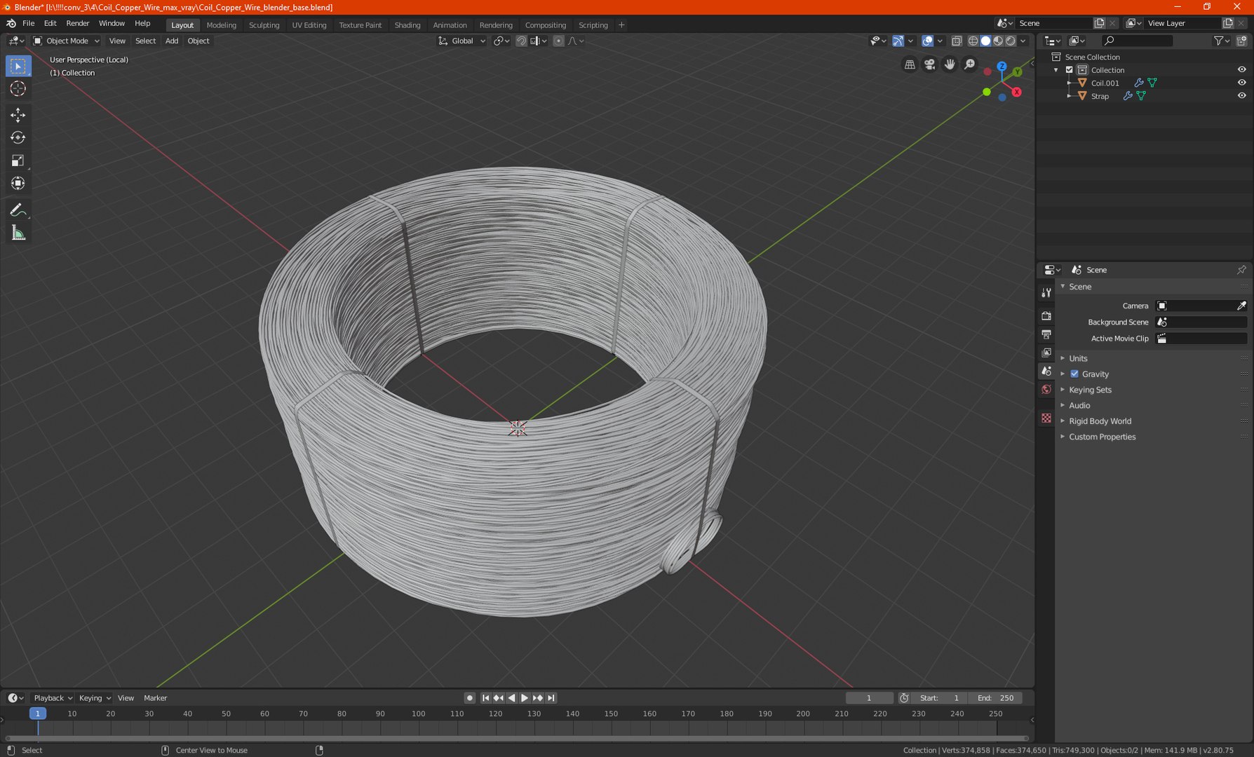 Coil Copper Wire 3D model - TurboSquid 1918534