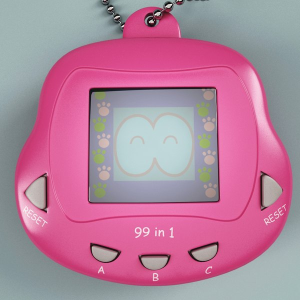 pink tamagotchi 3d model