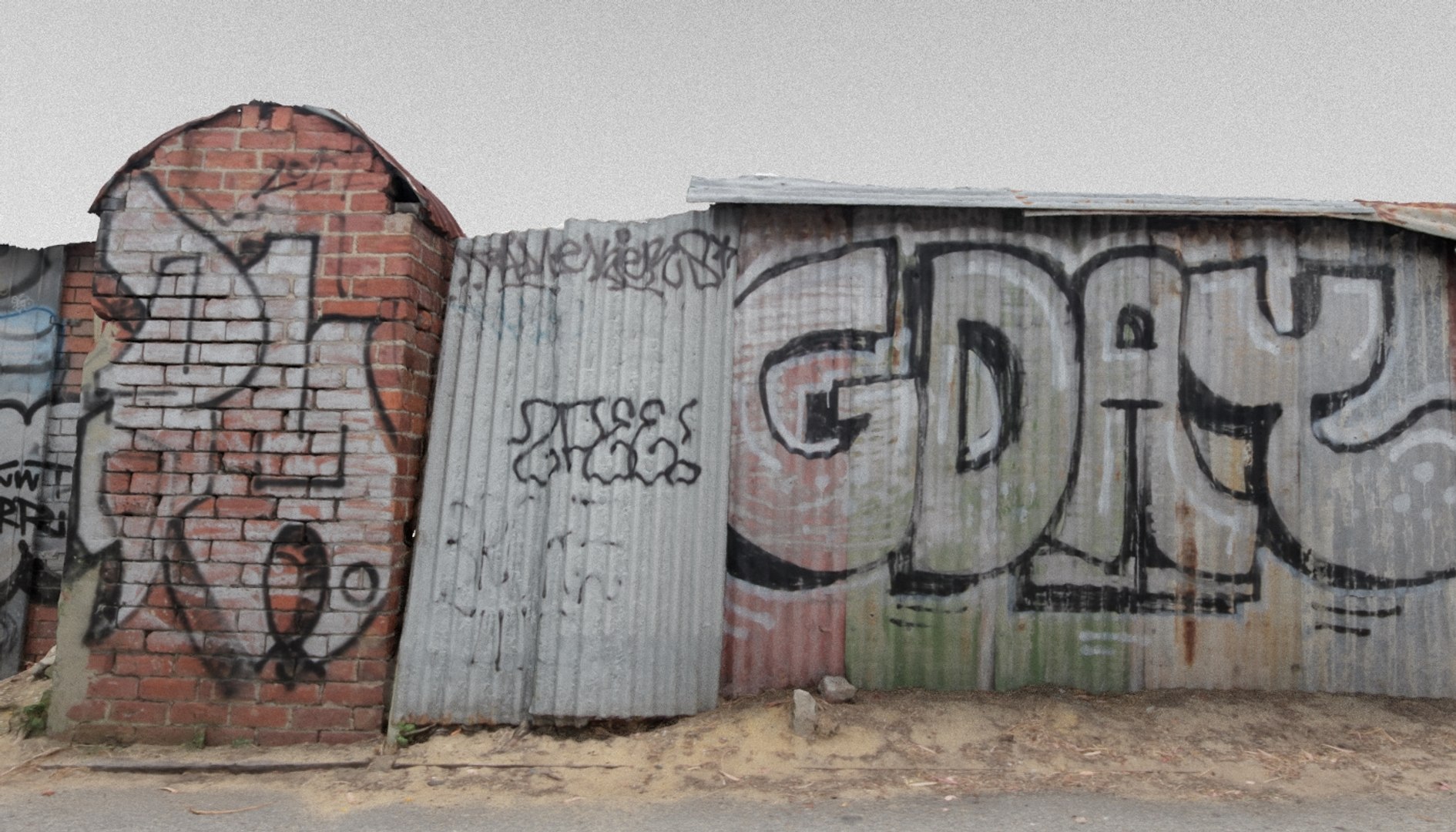 Graffiti Fence 1 3D - TurboSquid 1351172