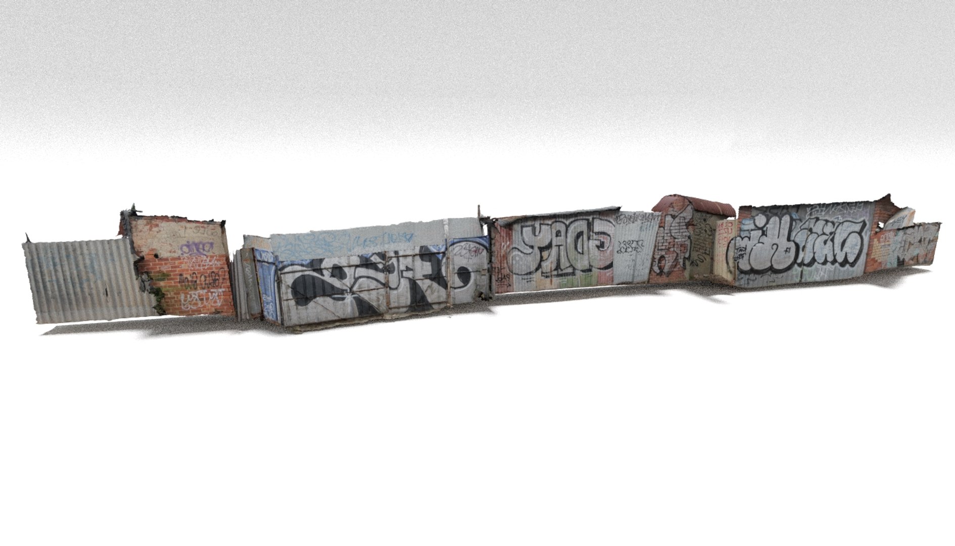 Graffiti Fence 1 3D - TurboSquid 1351172