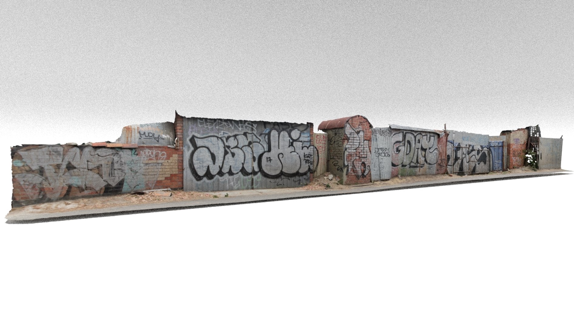 Graffiti Fence 1 3D - TurboSquid 1351172