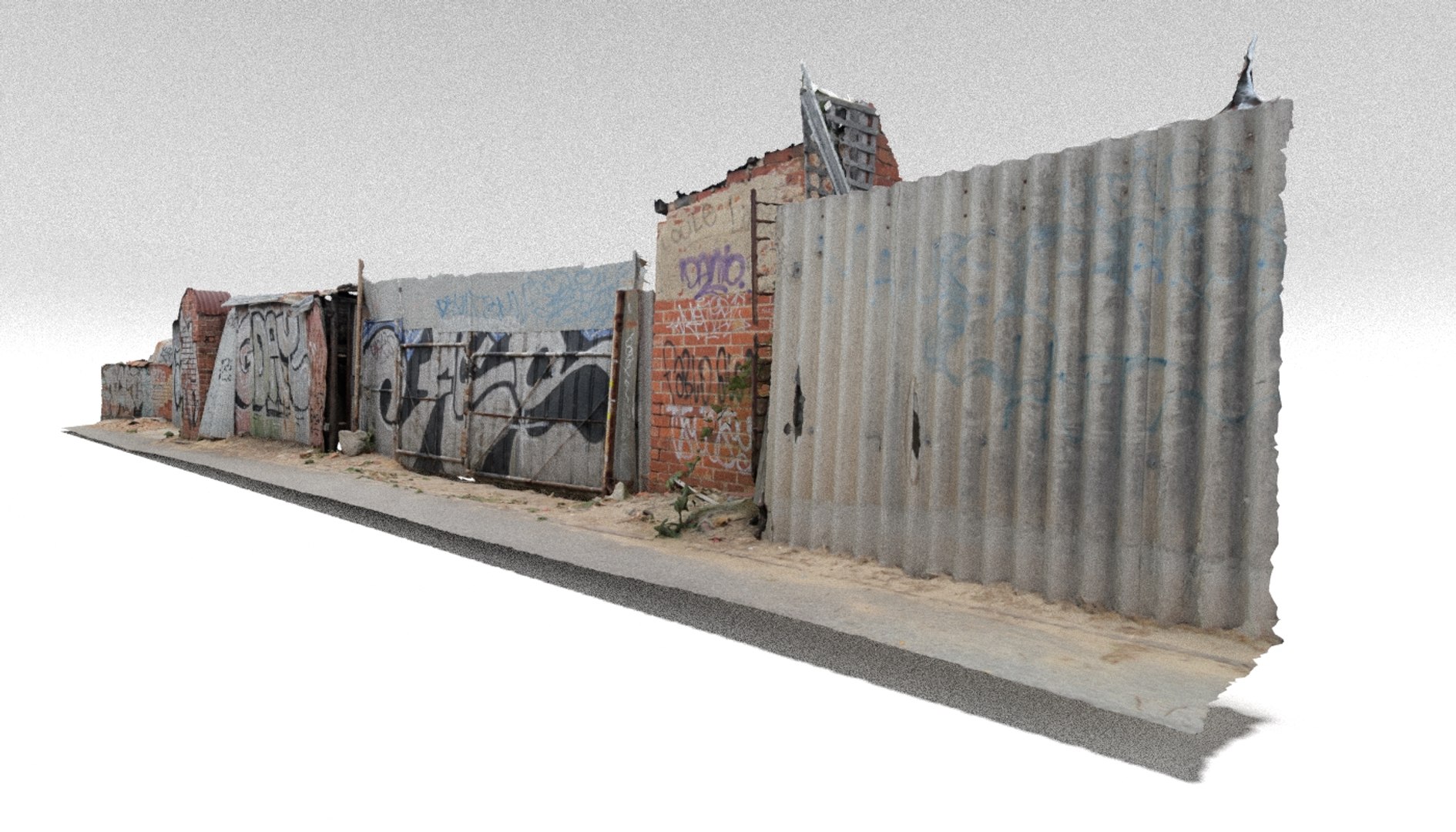 Graffiti Fence 1 3D - TurboSquid 1351172
