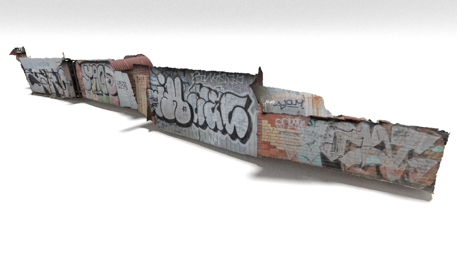 Graffiti Fence 1 3D - TurboSquid 1351172