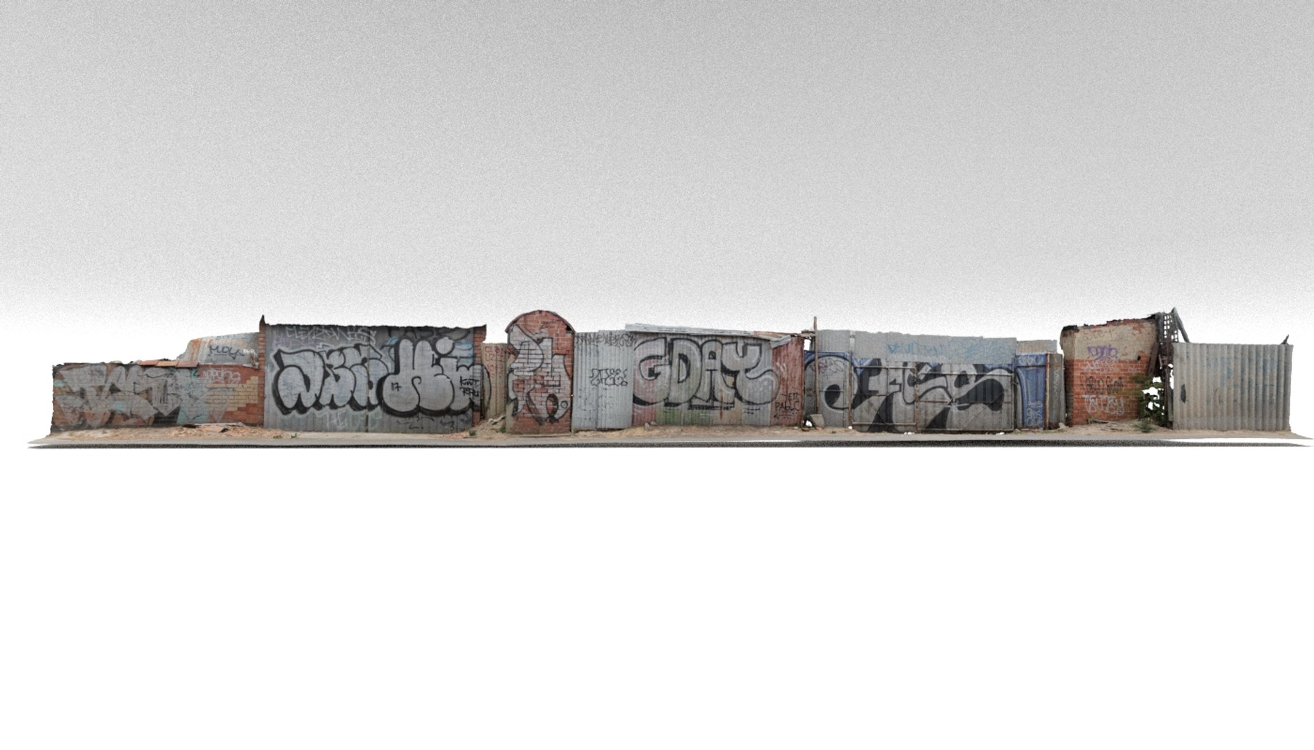 Graffiti Fence 1 3D - TurboSquid 1351172