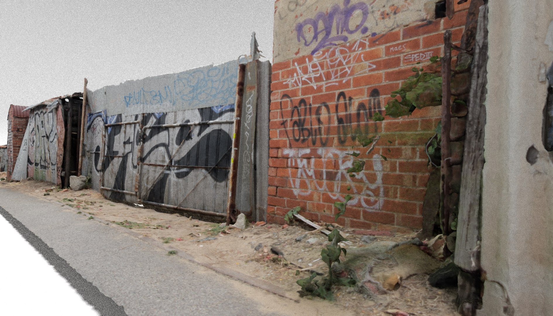 Graffiti Fence 1 3D - TurboSquid 1351172