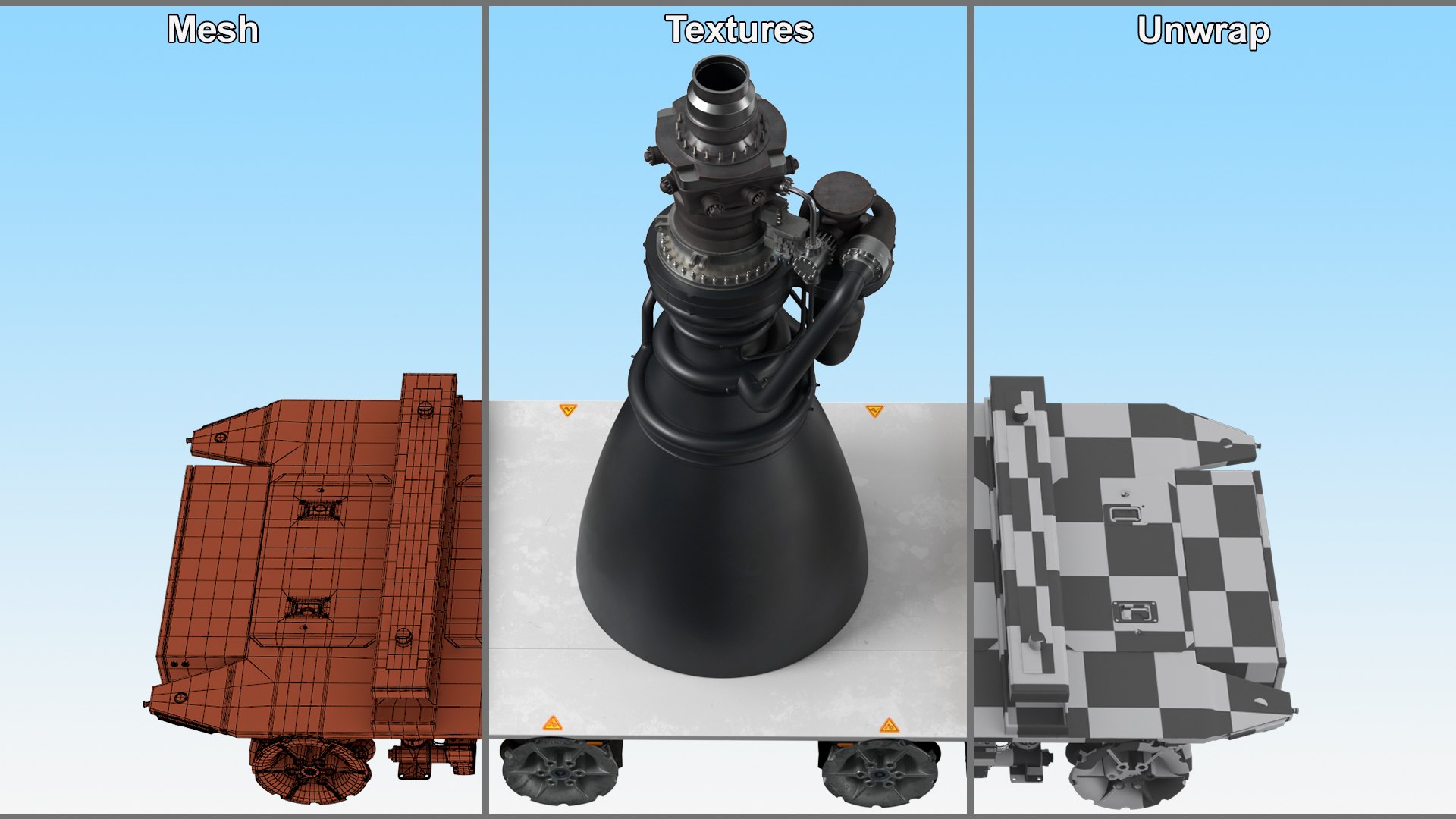 3D Model Raptor Rocket Engine On Transport Platform Rigged - TurboSquid ...