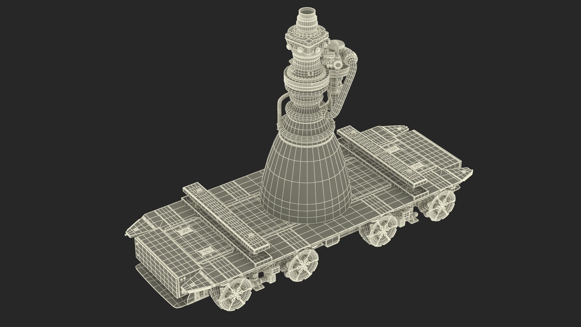 3D Model Raptor Rocket Engine On Transport Platform Rigged - TurboSquid ...