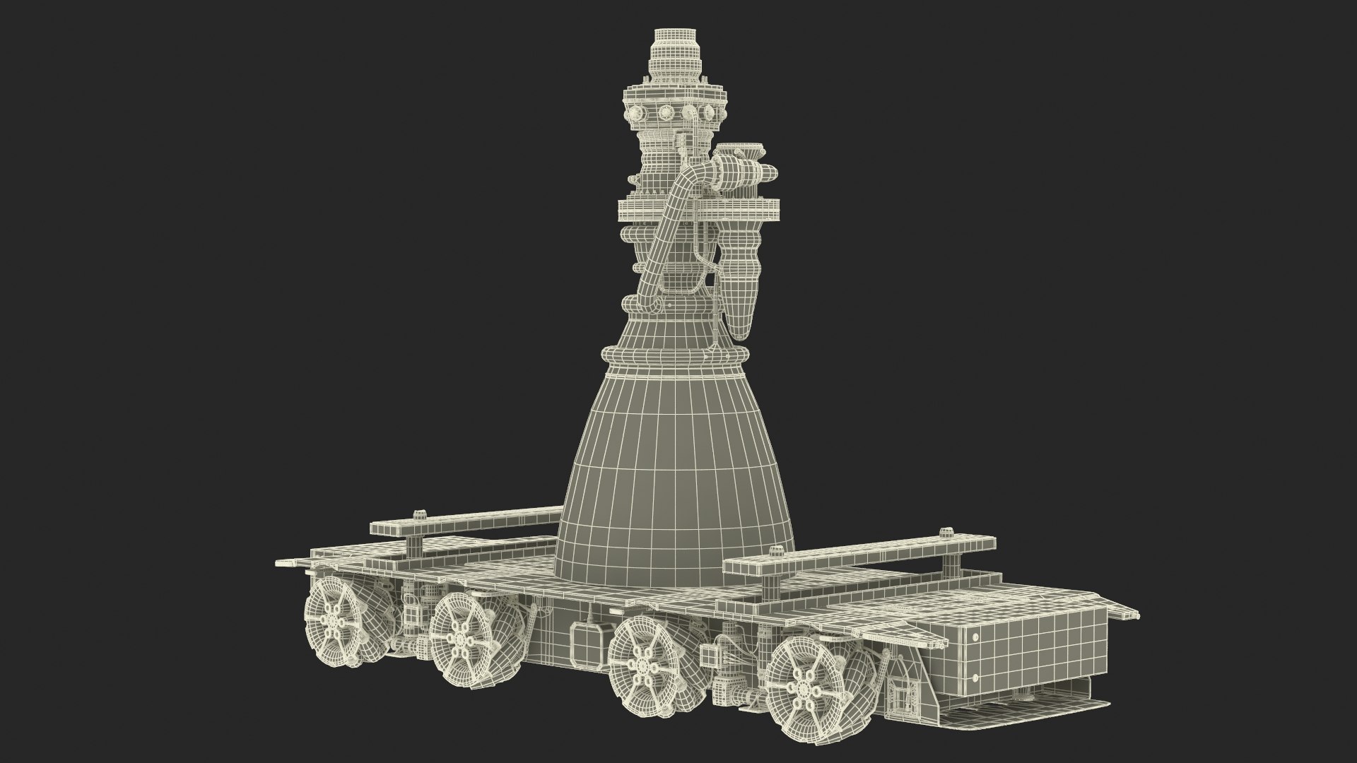 3D Model Raptor Rocket Engine On Transport Platform Rigged - TurboSquid ...