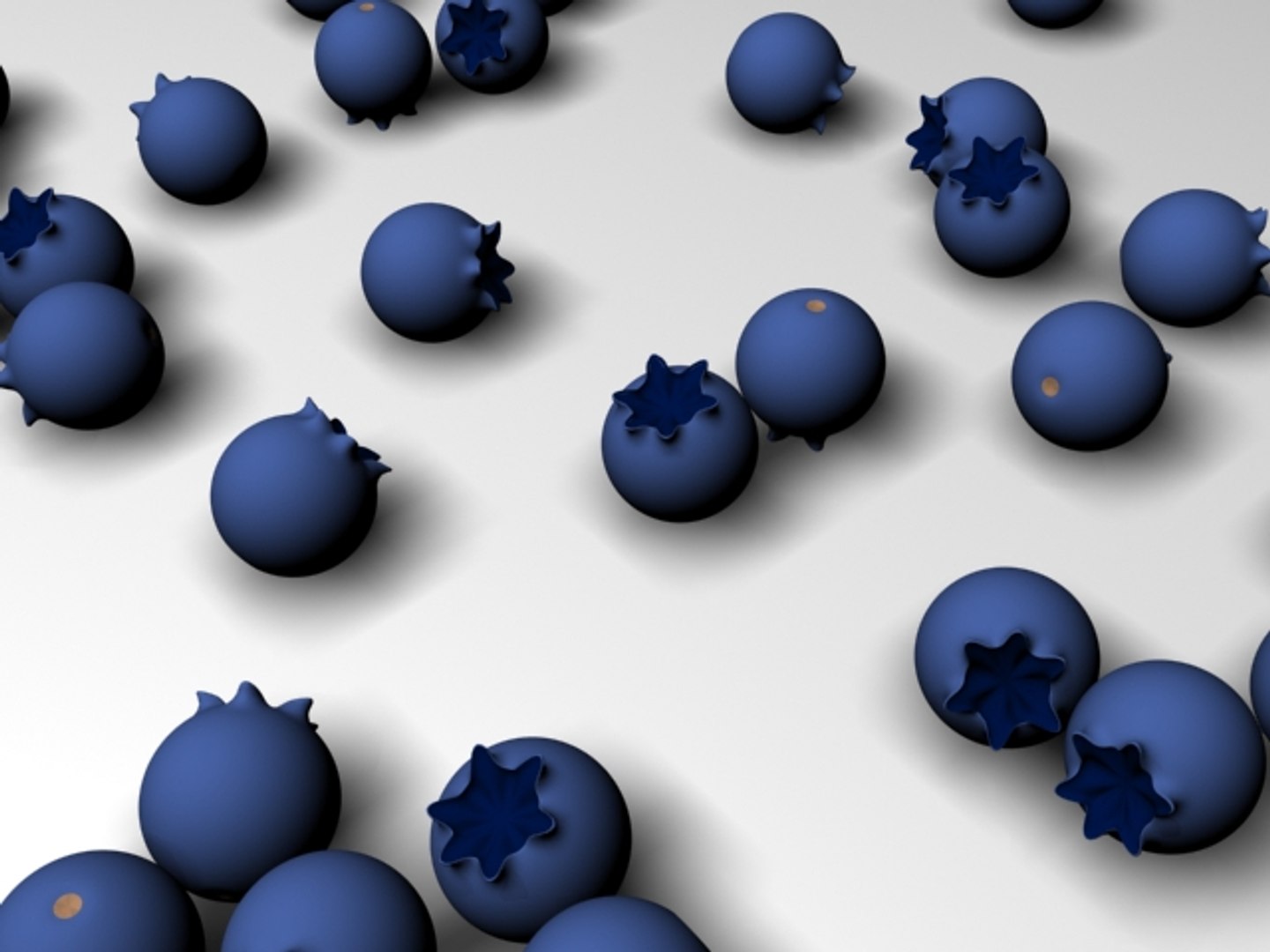 3d Blueberries Bilberries Model