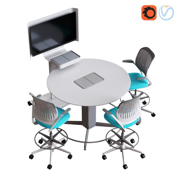 3D steelcase scape mobile table model - TurboSquid 1636100