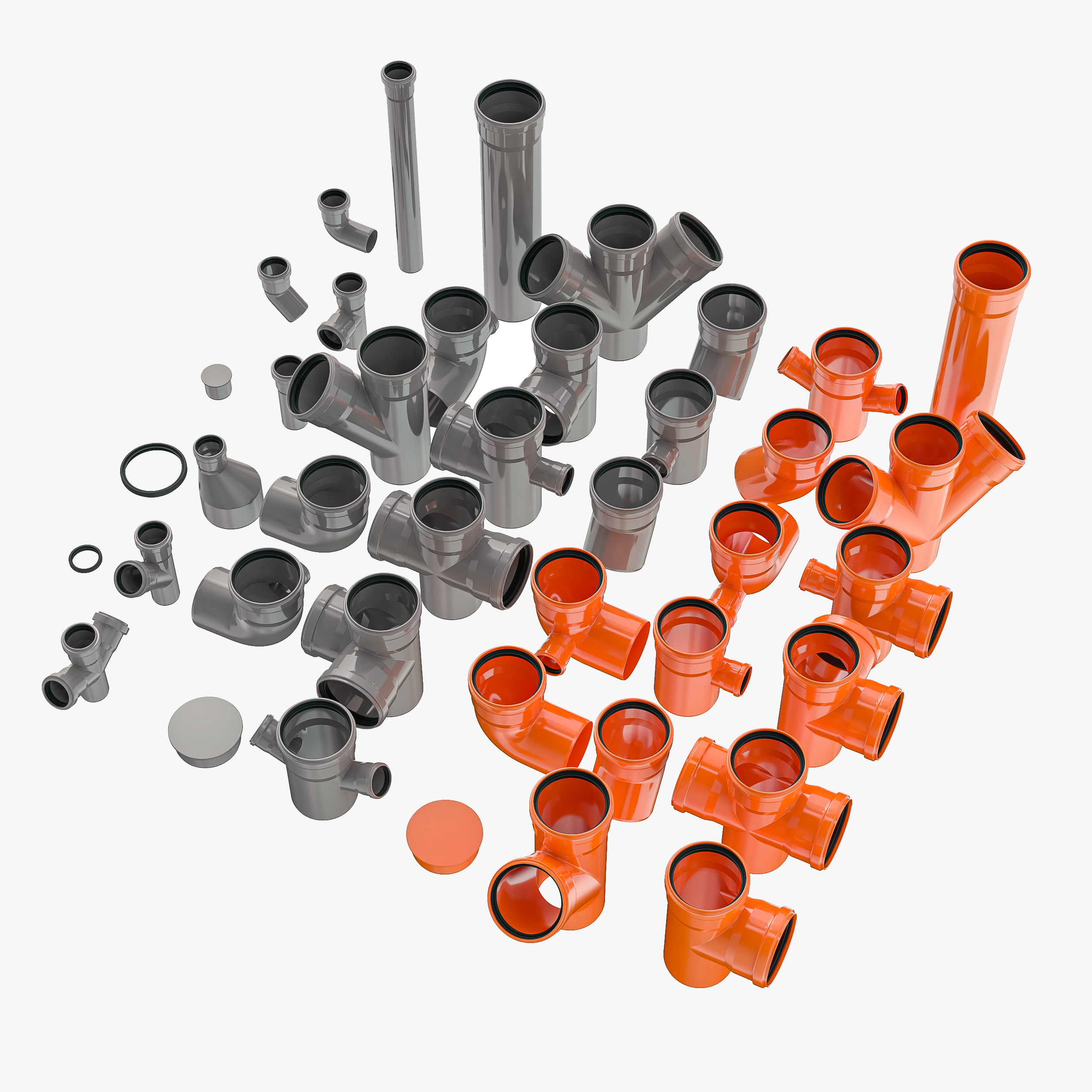 3D model Sewer Pipes 110-50 mm collection - TurboSquid 1760278