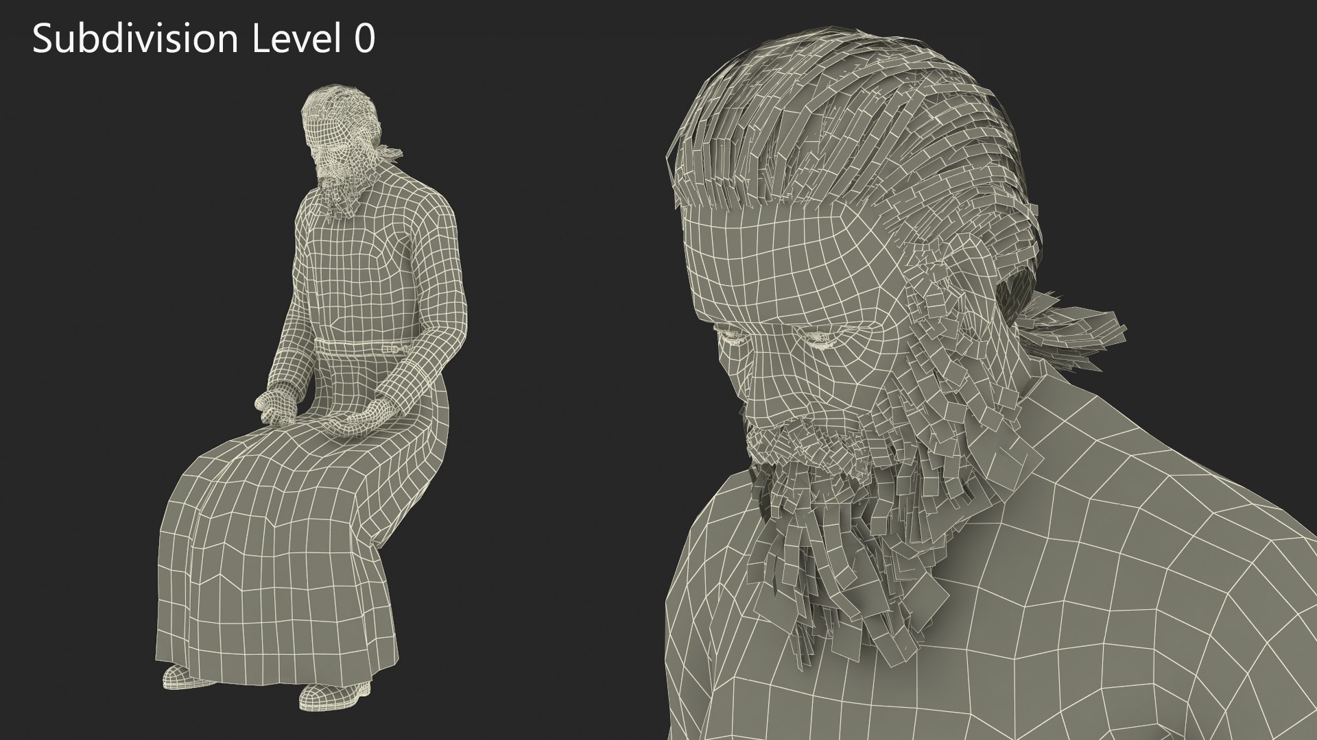 3D Sitting Orthodox Monk Wearing Cassock Model - TurboSquid 2328683