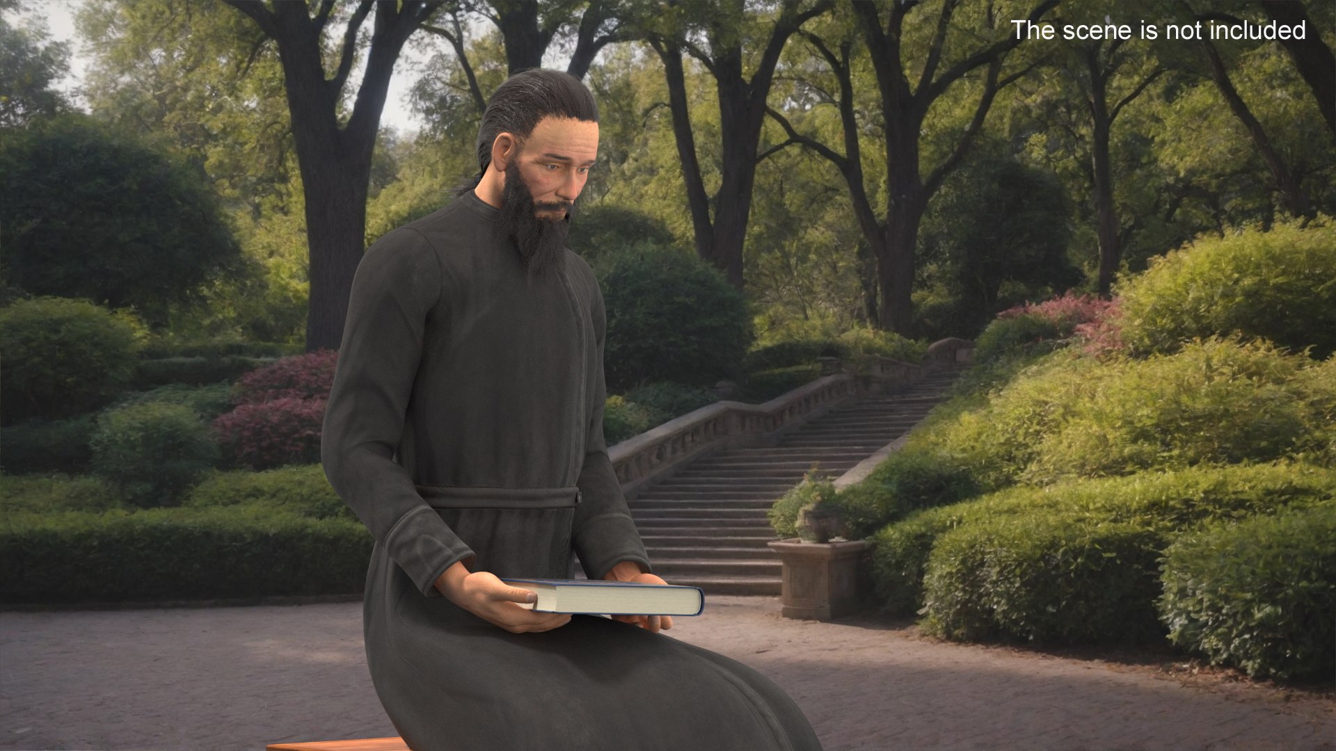 3D Sitting Orthodox Monk Wearing Cassock Model - TurboSquid 2328683