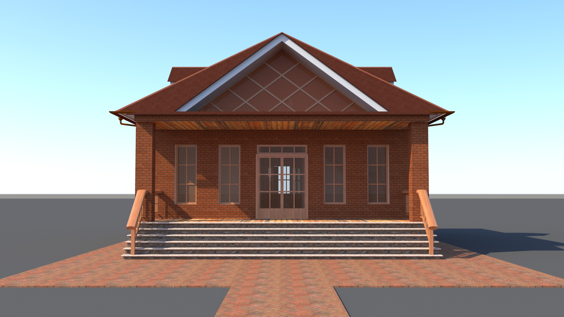 3D Country house with a terrace - TurboSquid 1719789