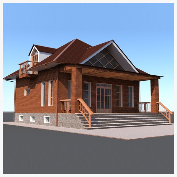 3D Country house with a terrace - TurboSquid 1719789