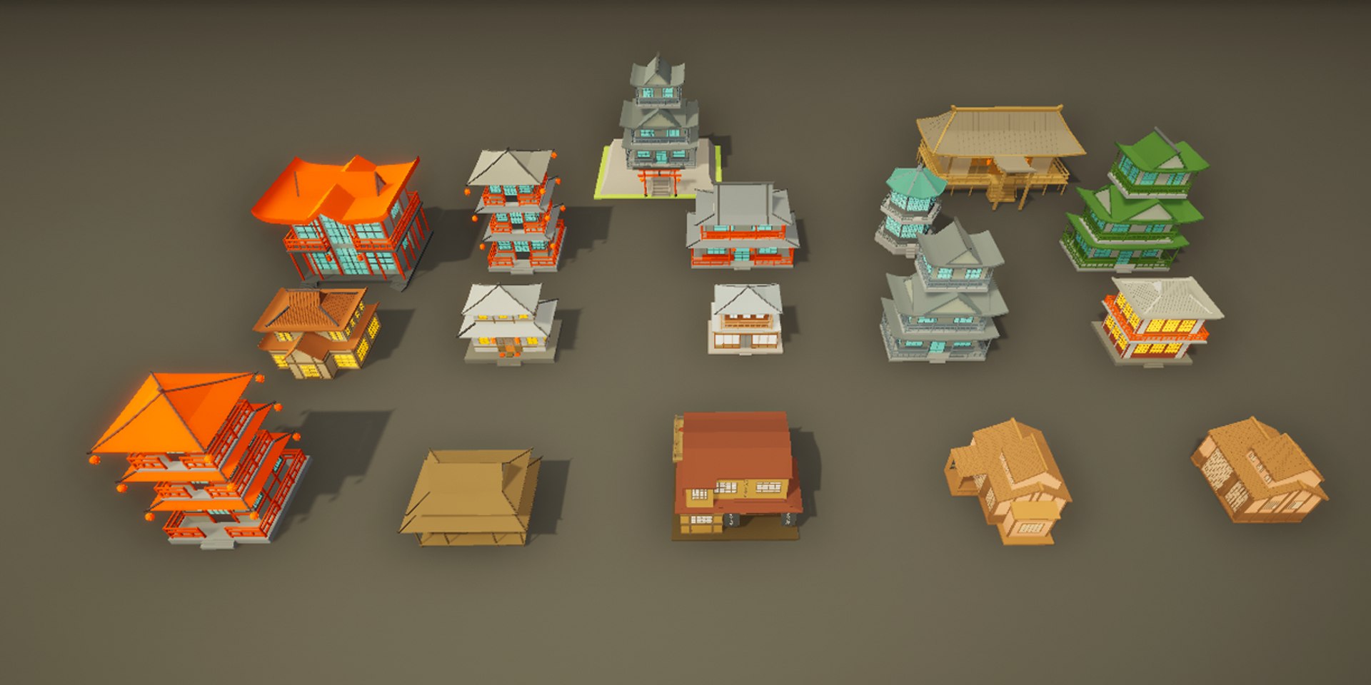3D Low Poly Asian City - TurboSquid 1984892