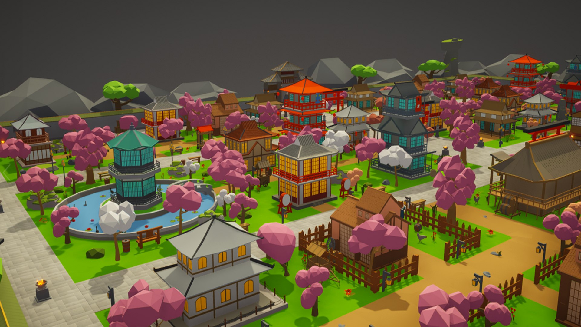 3D Low Poly Asian City - TurboSquid 1984892