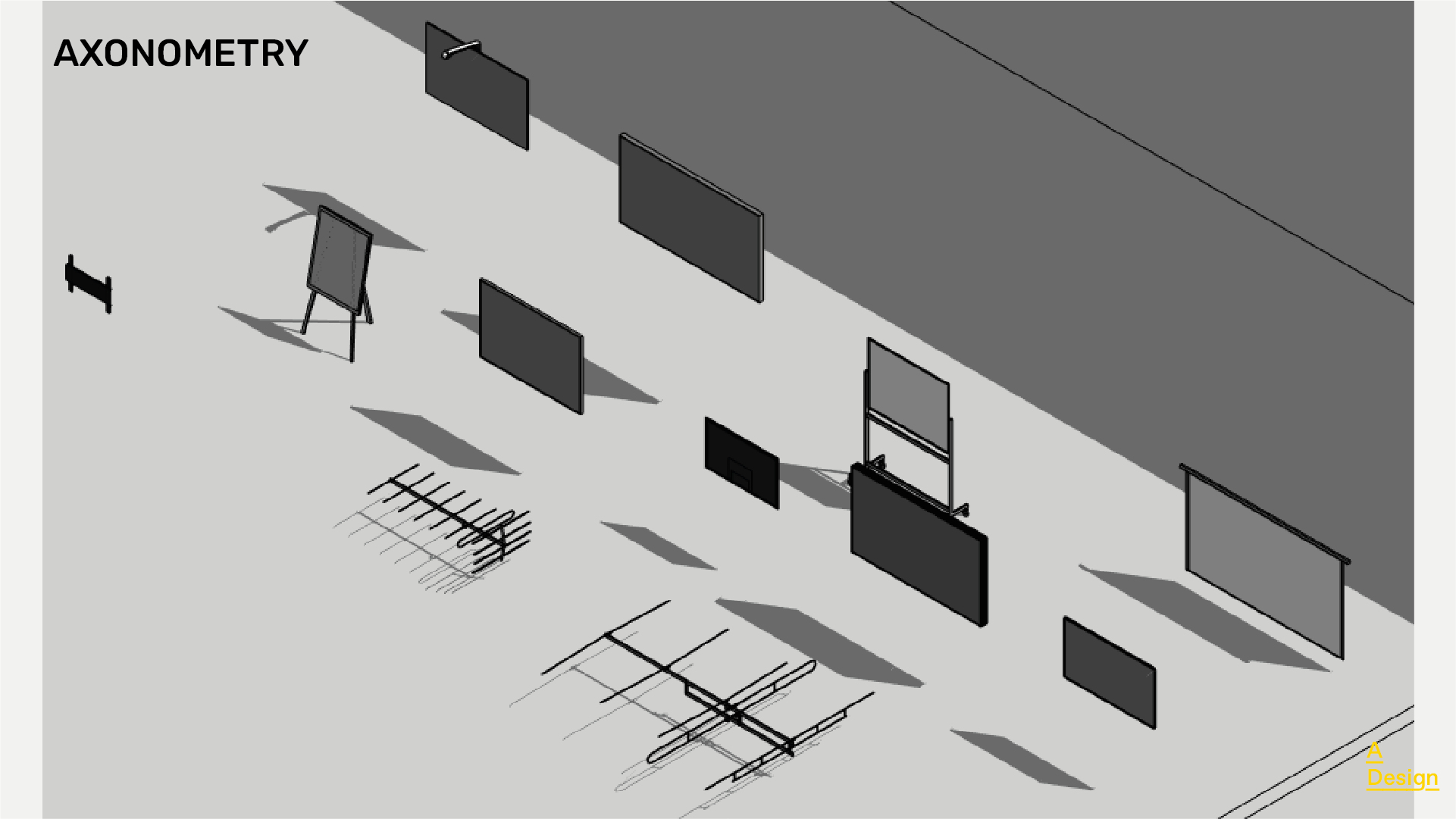 modelo 3d Pizarras y televisores - Pack de familias revit - TurboSquid ...