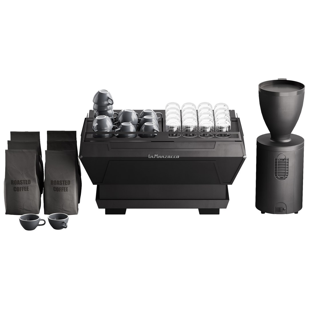 554 La Marzocco Coffee Machine Mahlkonig Coffee Grinder Kit Dark 3D Model - TurboSquid 2314502