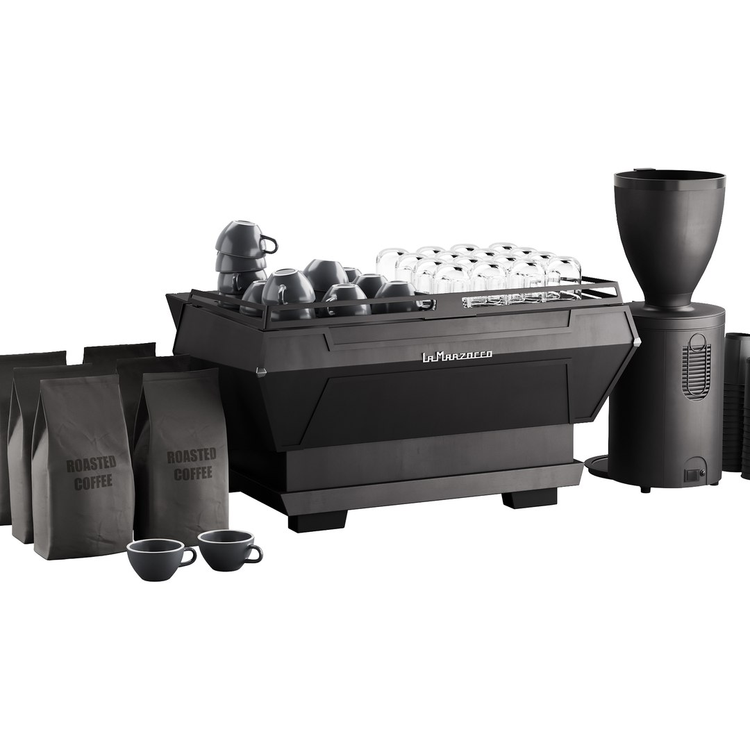 554 La Marzocco Coffee Machine Mahlkonig Coffee Grinder Kit Dark 3D Model - TurboSquid 2314502