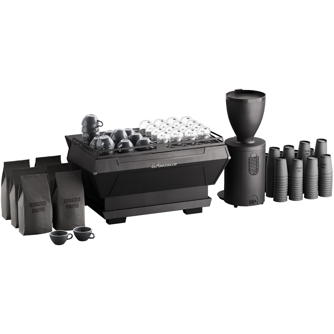 554 La Marzocco Coffee Machine Mahlkonig Coffee Grinder Kit Dark 3D Model - TurboSquid 2314502