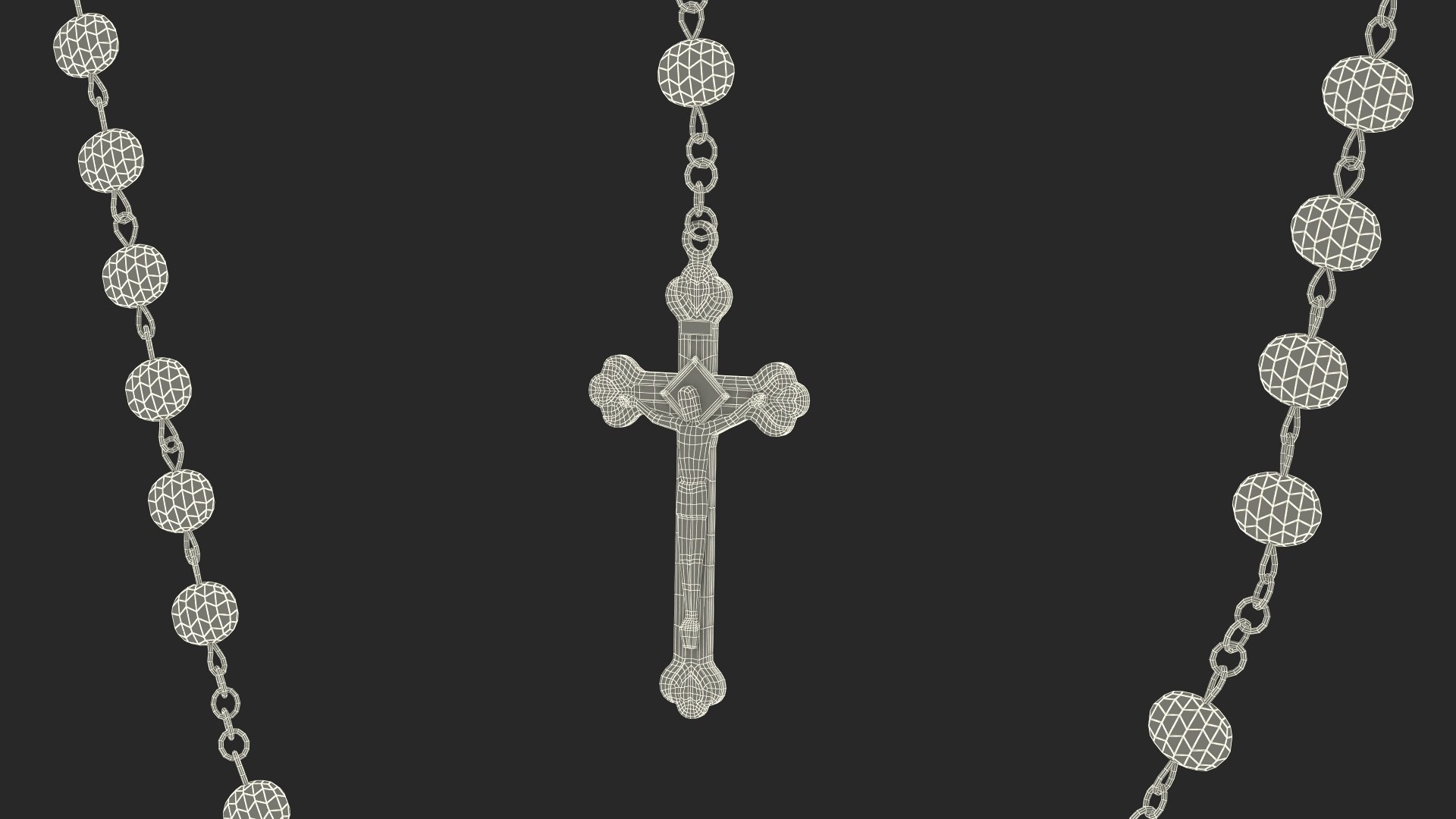 Catholic Rosary Beads With Cross Pendant Pink 3D Model - TurboSquid 2183832