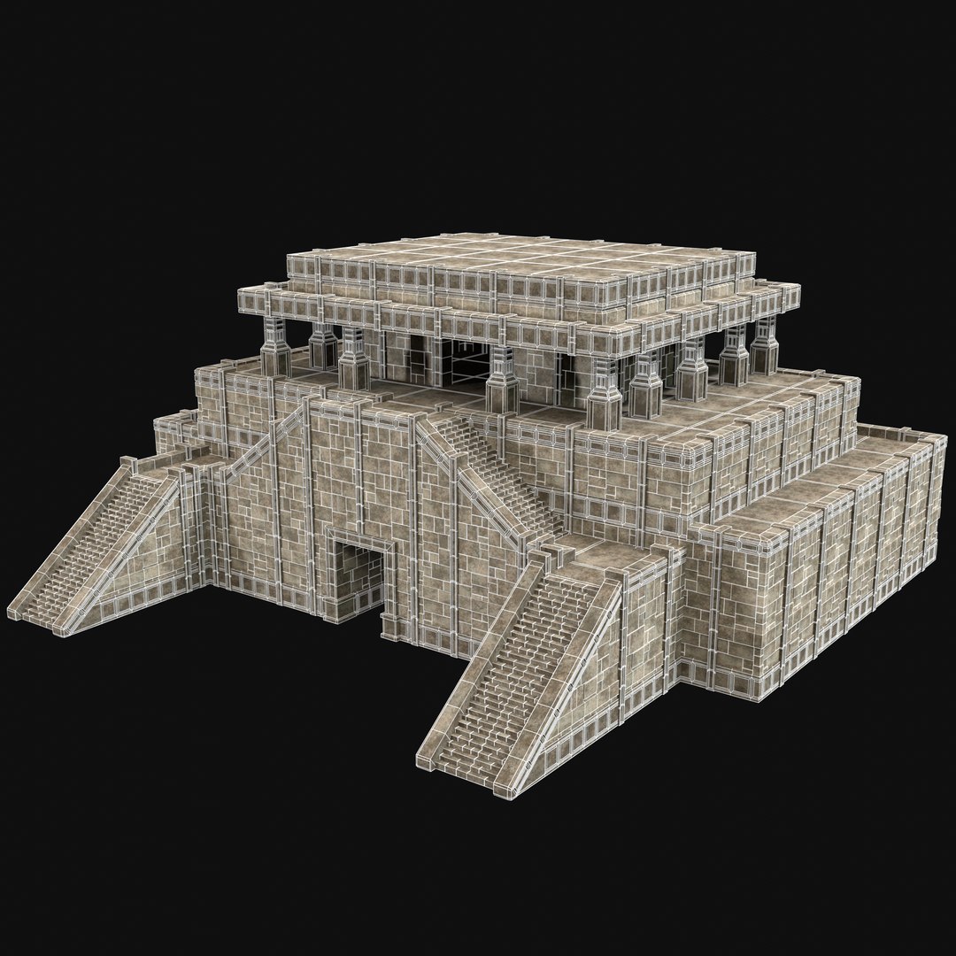 3D Model ANCIENT TEMPLE PYRAMID AZTEC MAYAN INCA PLATFORM RUIN ...